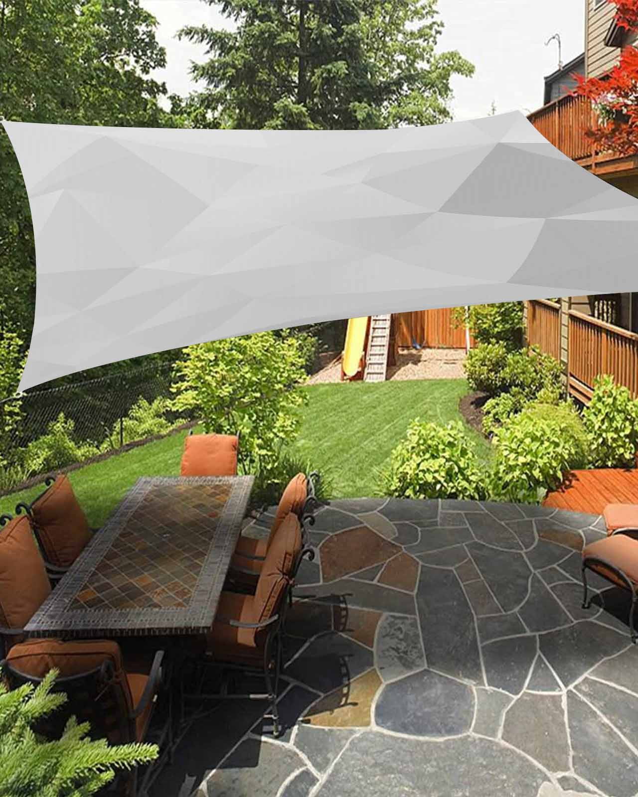 Sun Shade Sail 14x18Ft Gray Geometric Gradient Pattern Uv Block ...