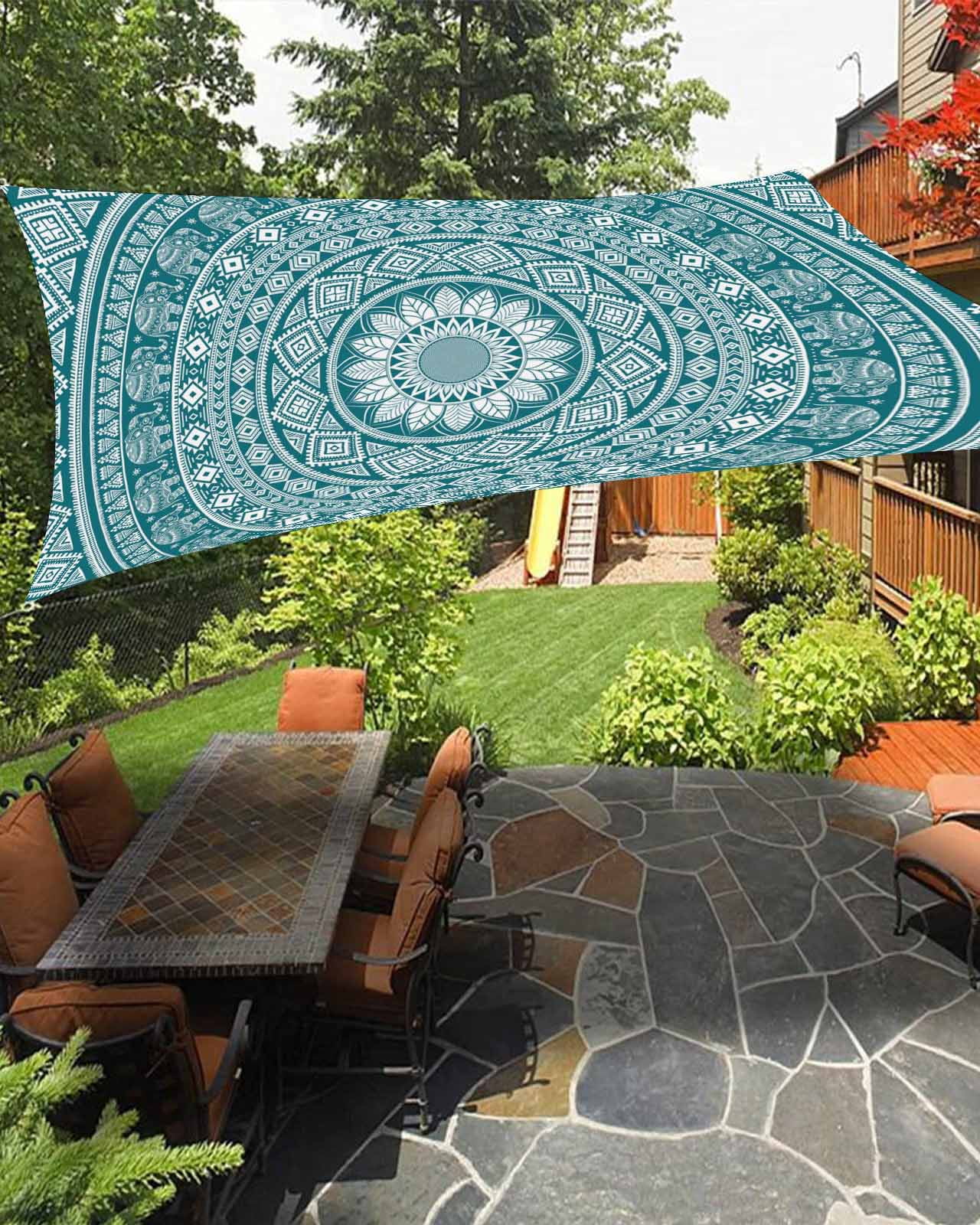 Sun Shade Sail 14x18Ft Mandala Circle Pattern Uv Block Sunshade Canopy ...