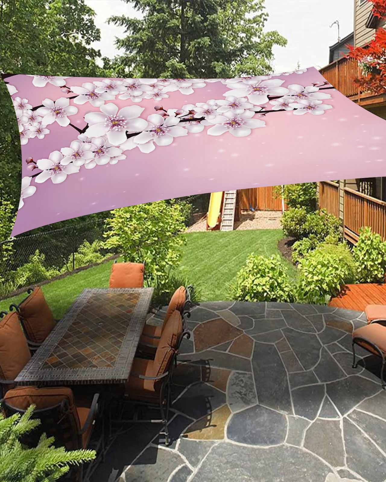 Sun Shade Sail 14x18Ft Spring Cherry Blossoms Blooming on the Branch ...