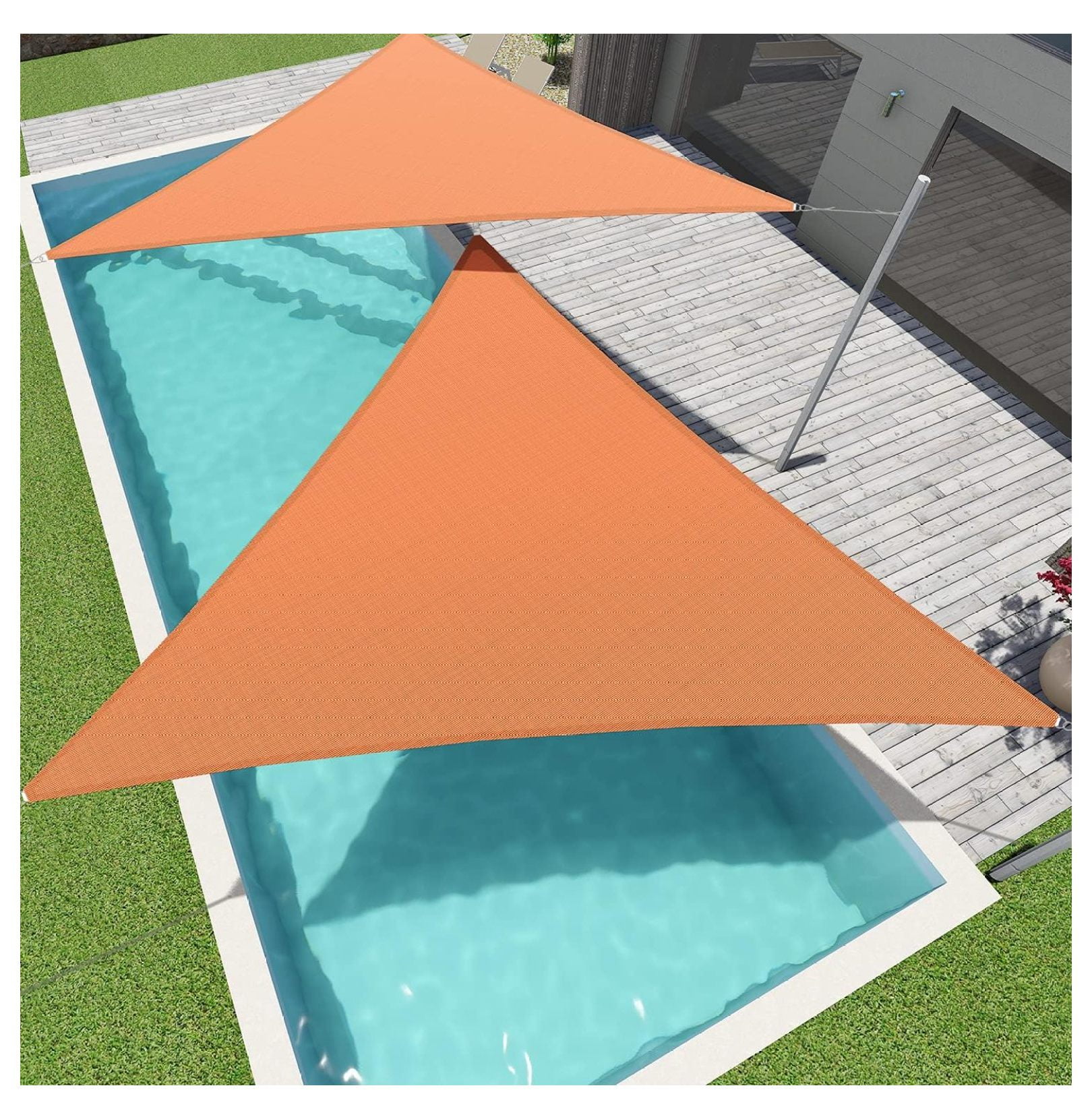 Sun Shade Sail 16' x 16' x 16' Triangle Ice Blue Canopy Awning Fabric ...