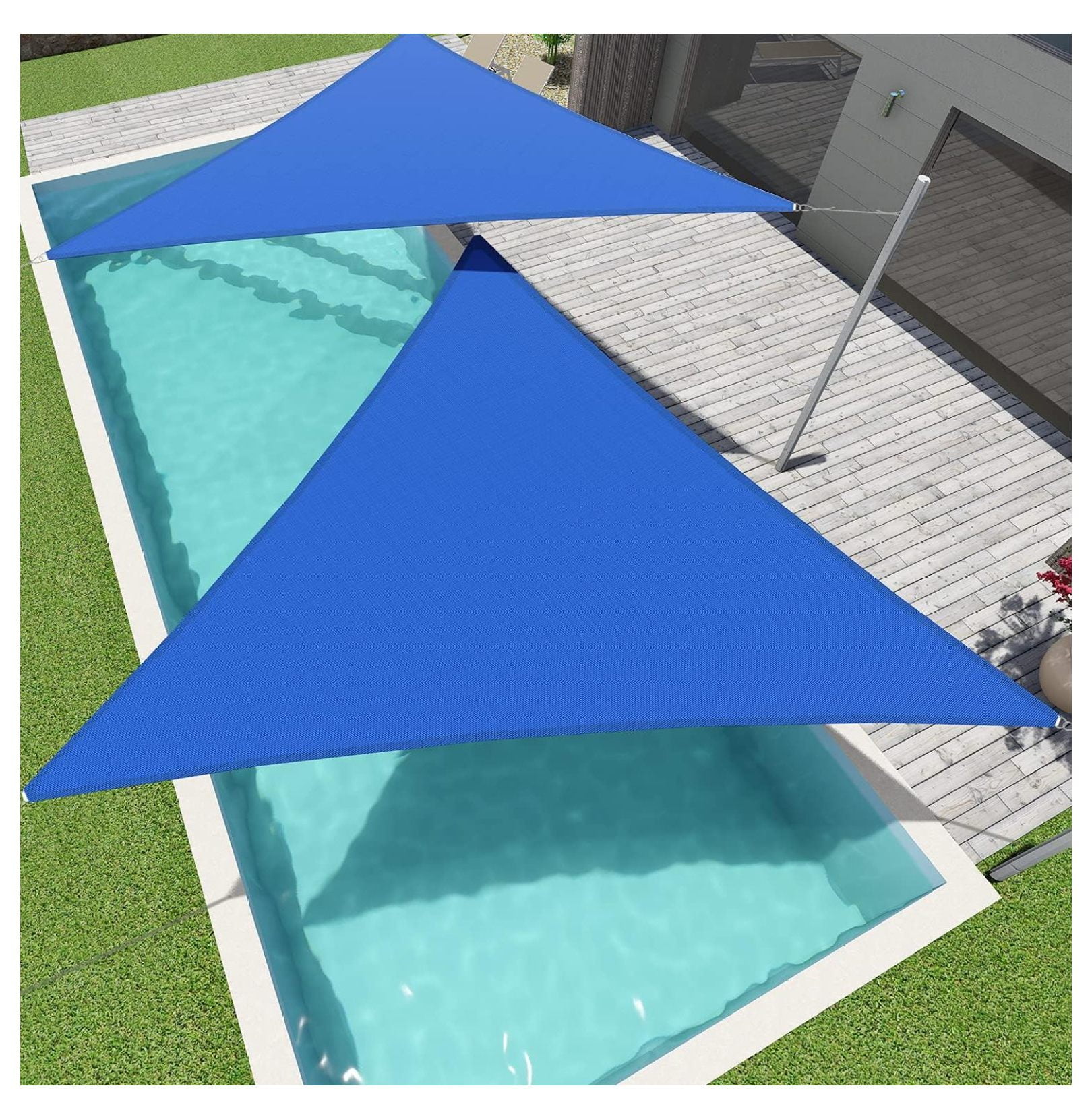 Sun Shade Sail 19' x 19' x 19' Triangle Ice Blue Canopy Awning Fabric ...