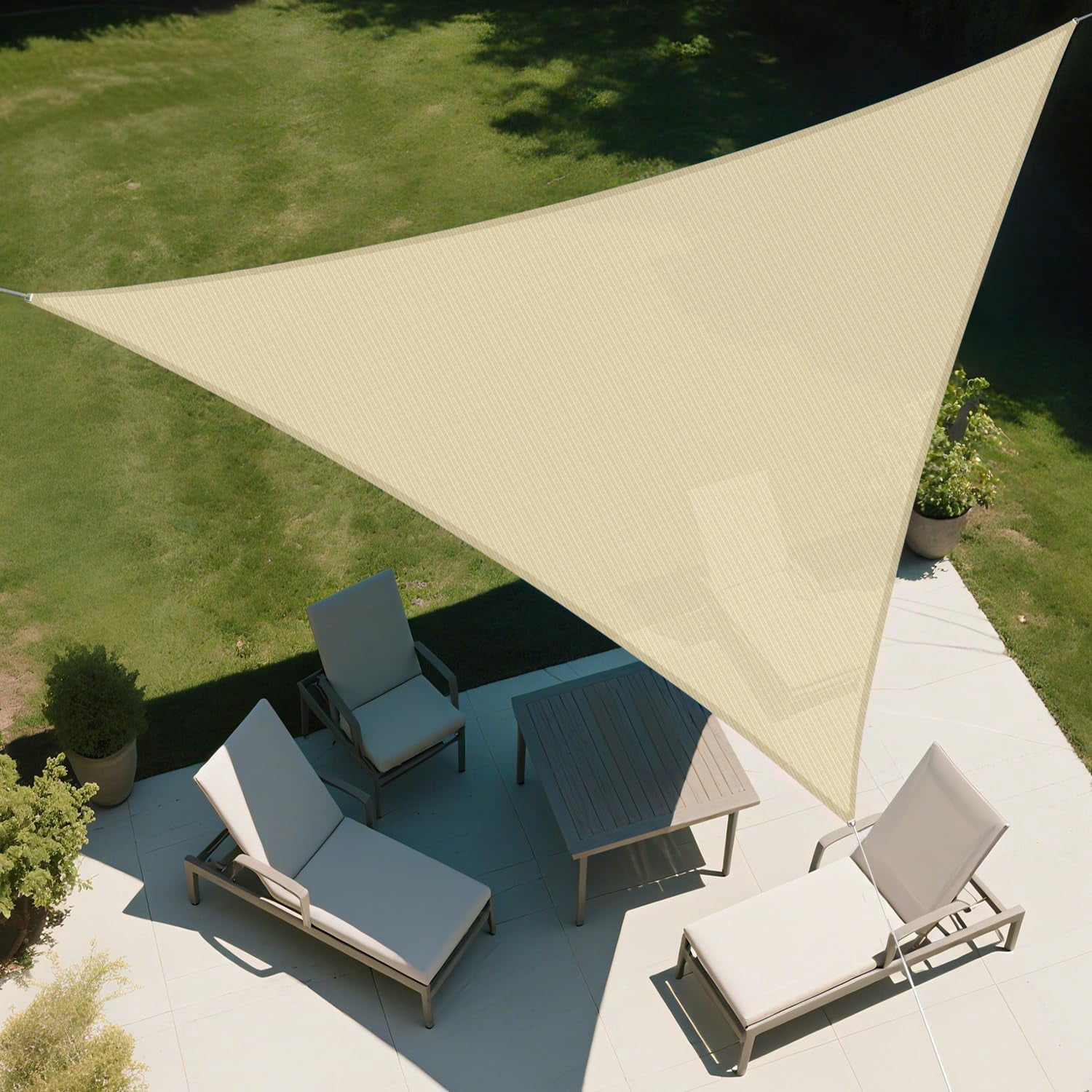 Sun Shade Sail 20' x 20' x 20' Triangle Canopy Awning Fabric Cloth ...
