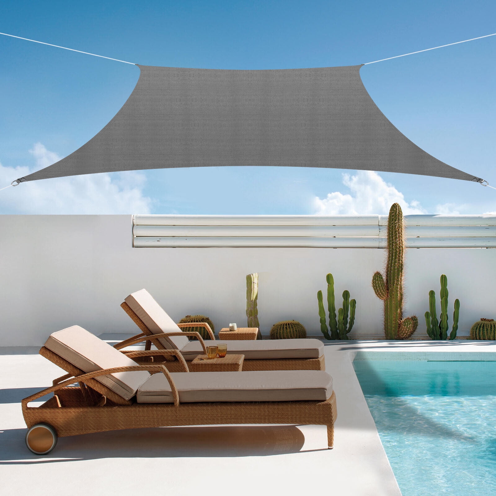Sun Shade Sail 3 x 3M Square Waterproof Outdoor Garden Patio Party ...