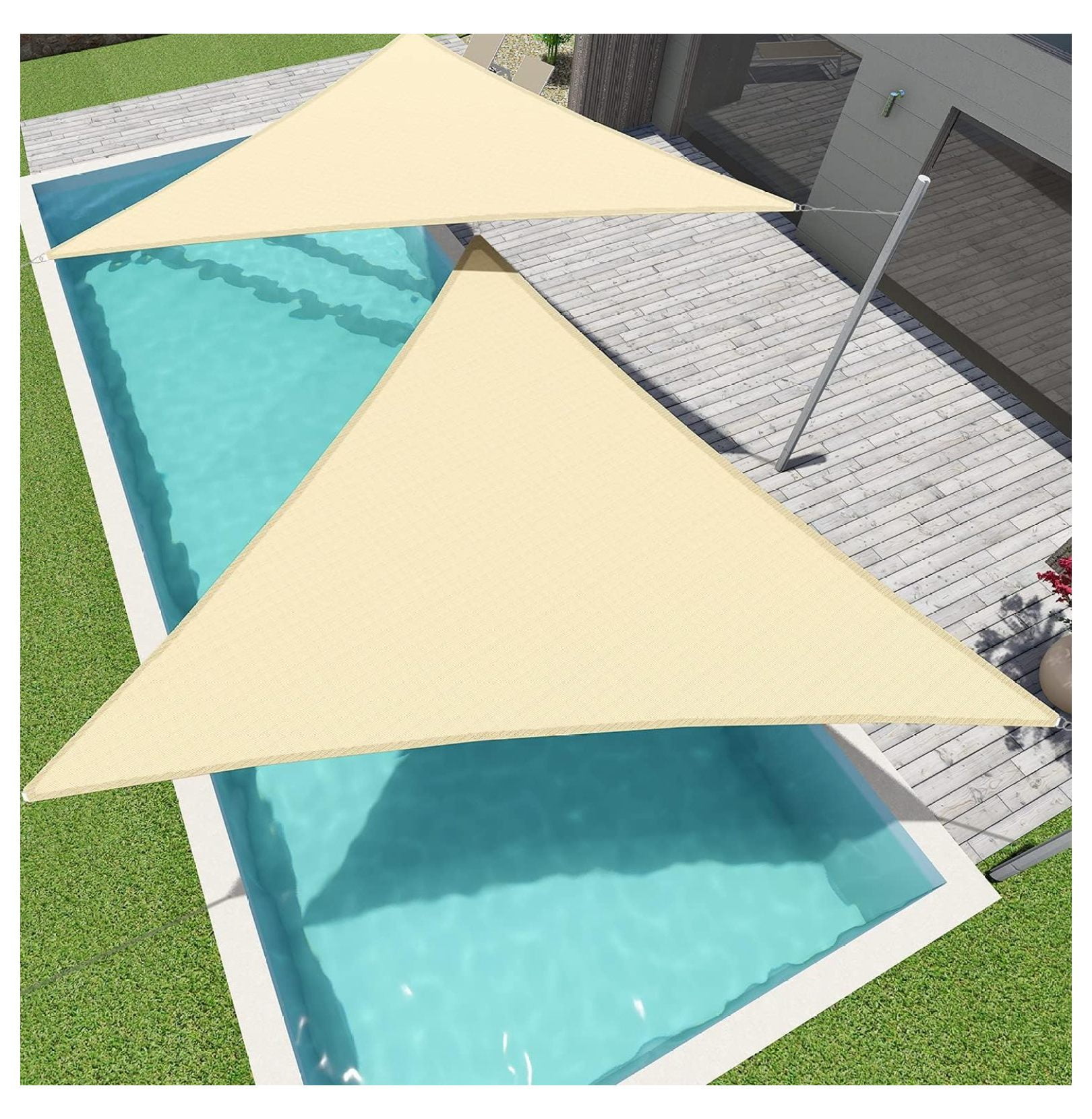 Sun Shade Sail 5' x 5' x 5' Triangle Ice Blue Canopy Awning Fabric ...