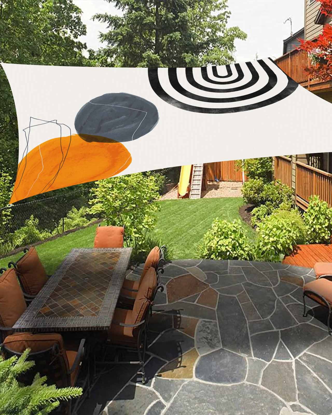 Sun Shade Sail 6.5x10Ft Abstract Art Geometric Bohemian Mid Century ...