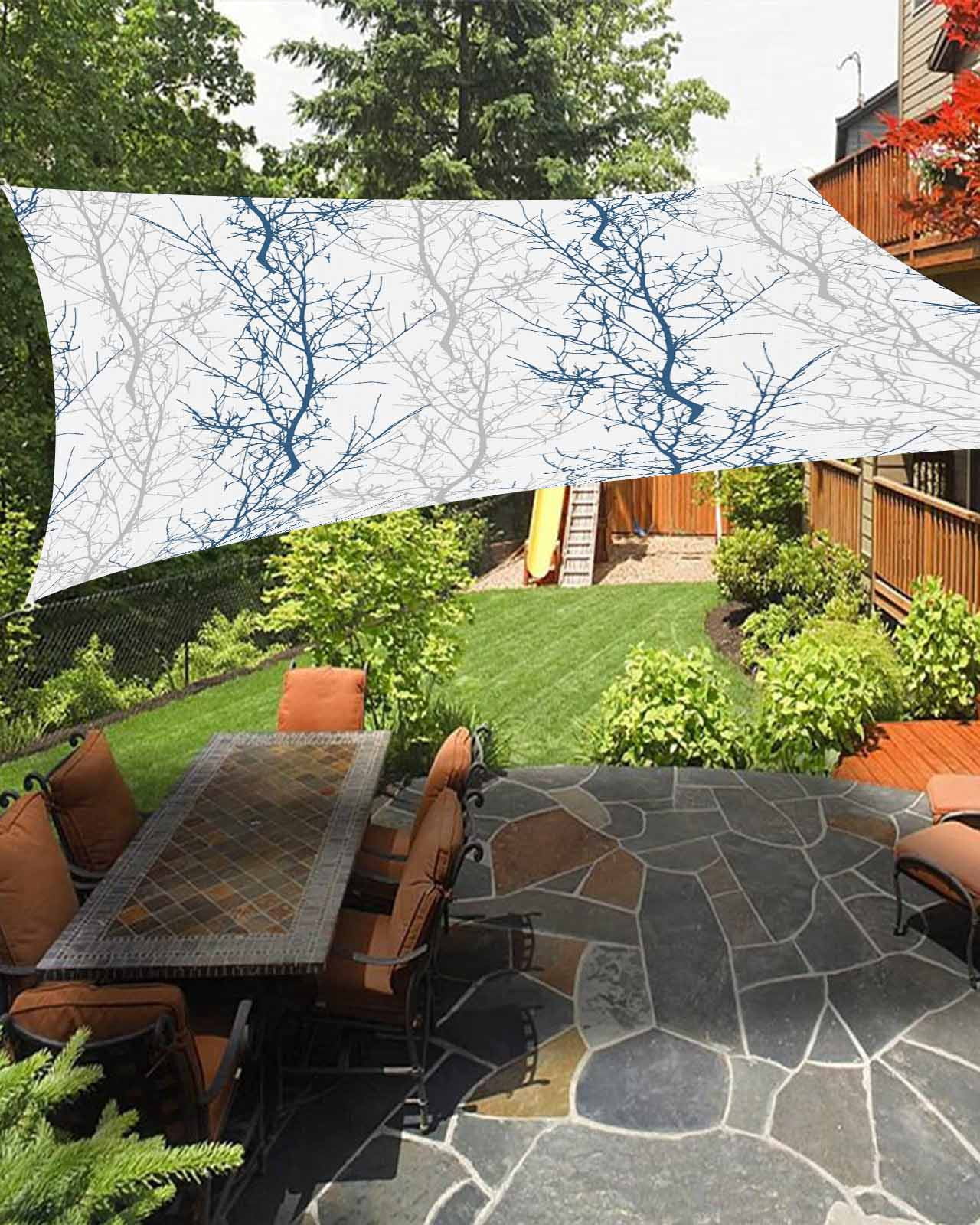 Sun Shade Sail 6.5x10Ft Navy Blue Grey Tree Branch Uv Block Sunshade ...