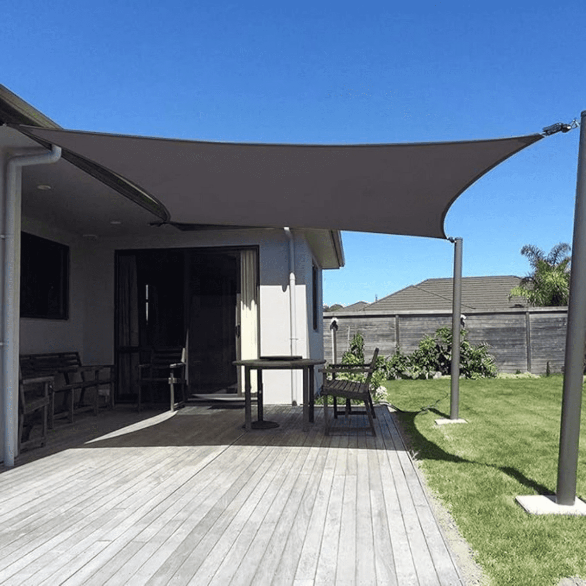 Sun Shade Sail 6'x18' Rectangle Charcoal UV Block Sunshade for Backyard ...