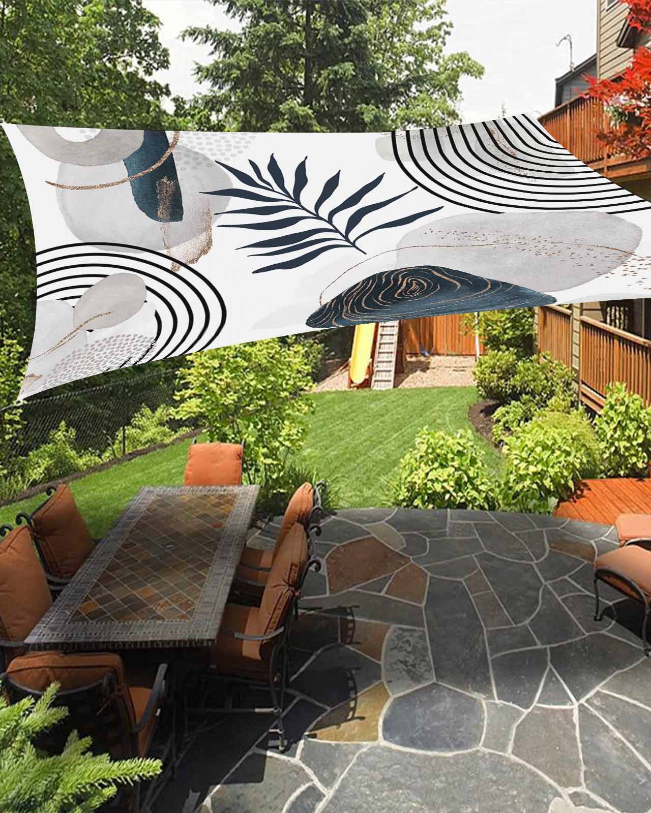 Sun Shade Sail 8x10Ft Abstract Art Watercolor Tropical Leaves Boho ...