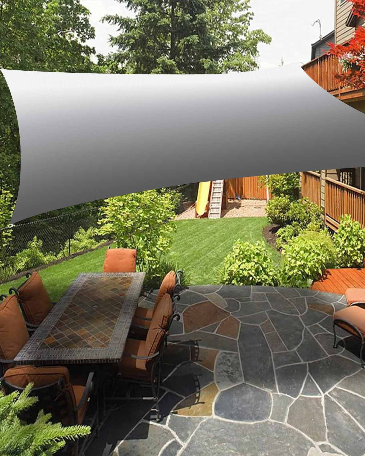 Sun Shade Sail 8x10Ft Gradient Grey Uv Block Sunshade Canopy Outdoor ...