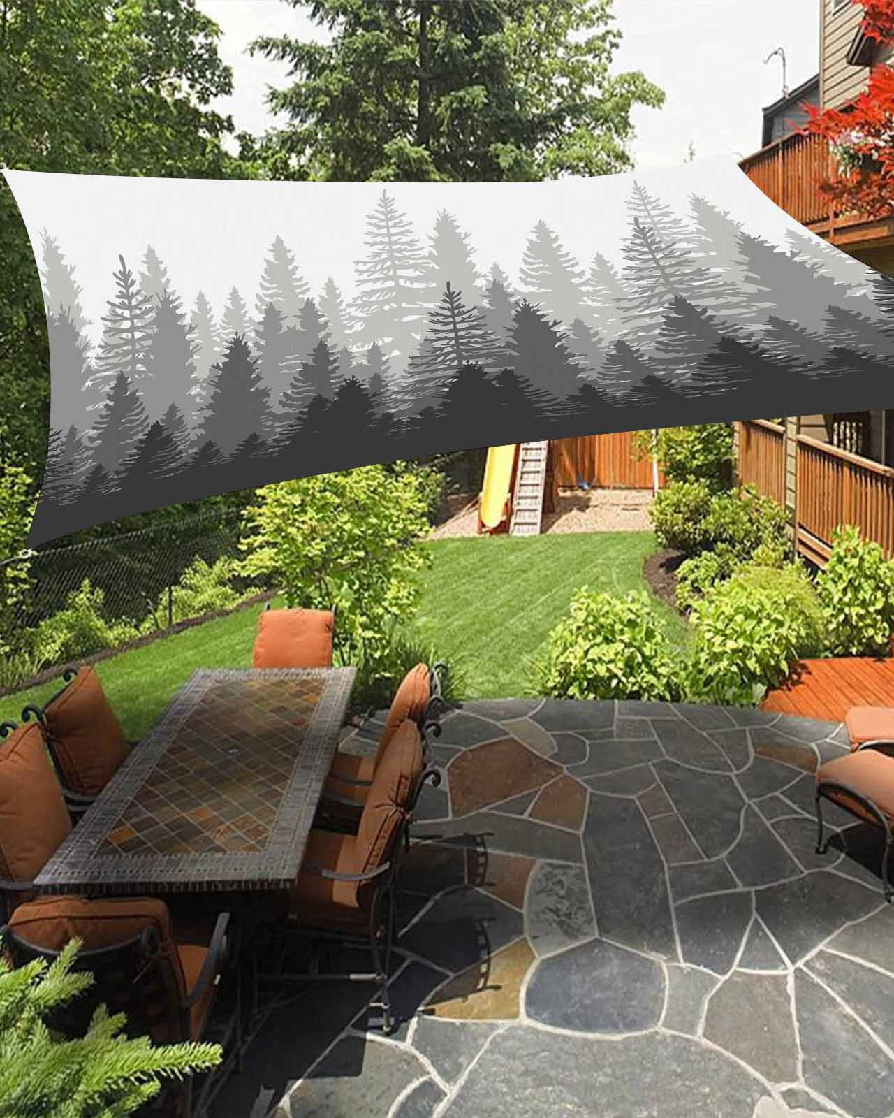 Sun Shade Sail 8x10Ft Grey Forest Nature Woodland Tree Misty Forest ...