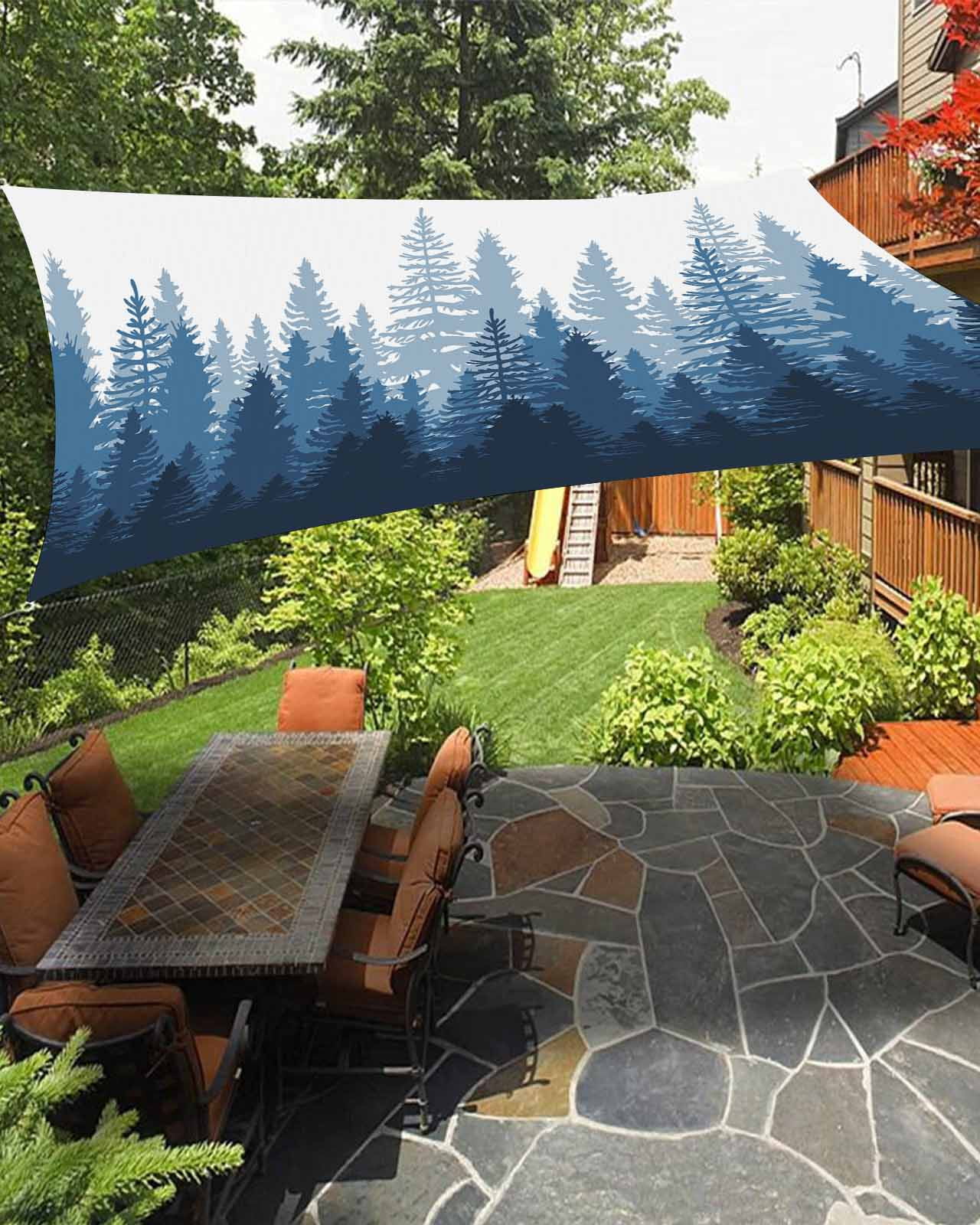 Sun Shade Sail 8x10Ft Navy Blue Forest Nature Woodland Tree Misty ...
