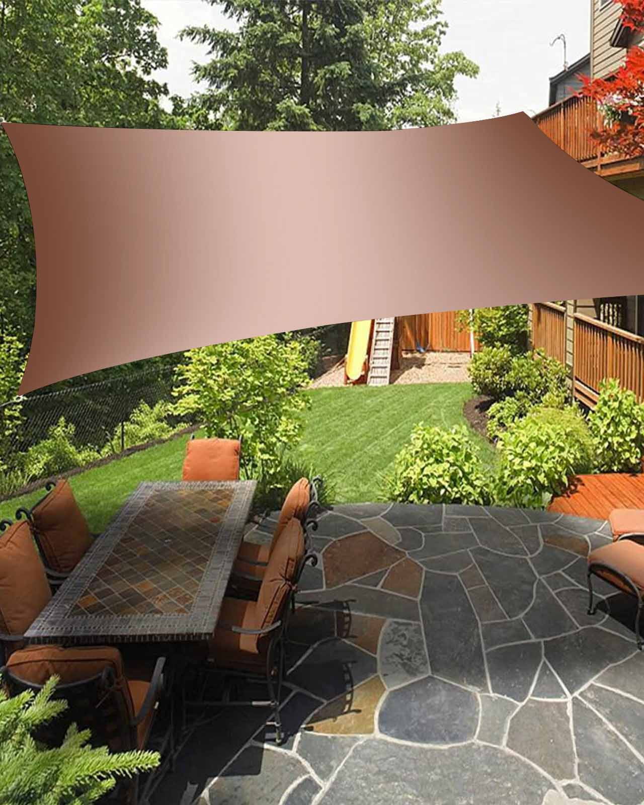 Sun Shade Sail 8x10Ft Ombre Abstract Gradient Maroon Brown Uv Block ...
