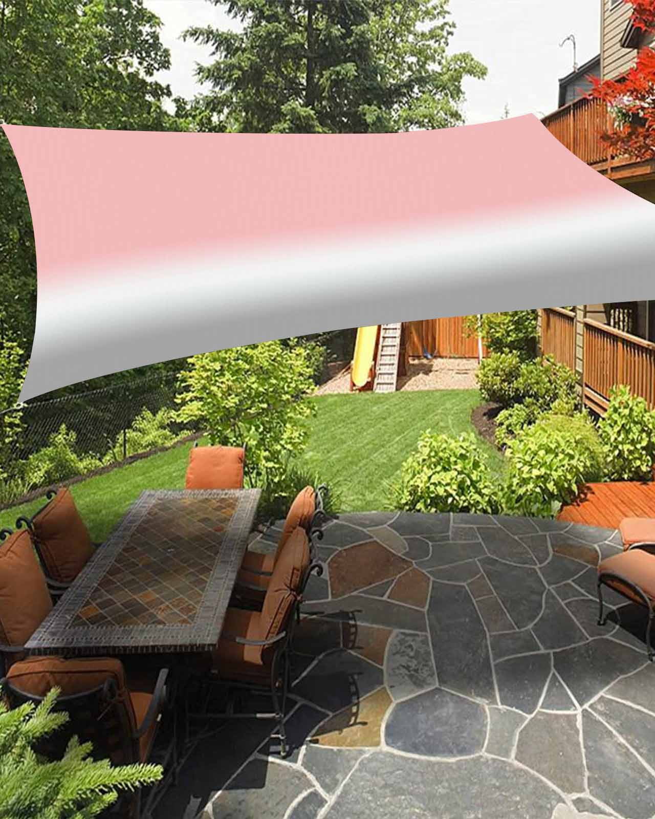 Sun Shade Sail 8x10Ft Ombre Gray and Pink Gradient Uv Block Sunshade ...
