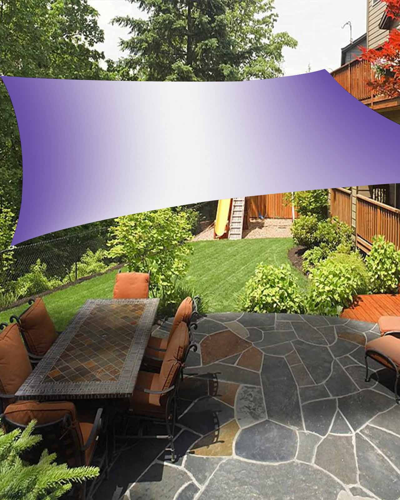 Sun Shade Sail 8x10Ft Purple and White Gradient Uv Block Sunshade ...