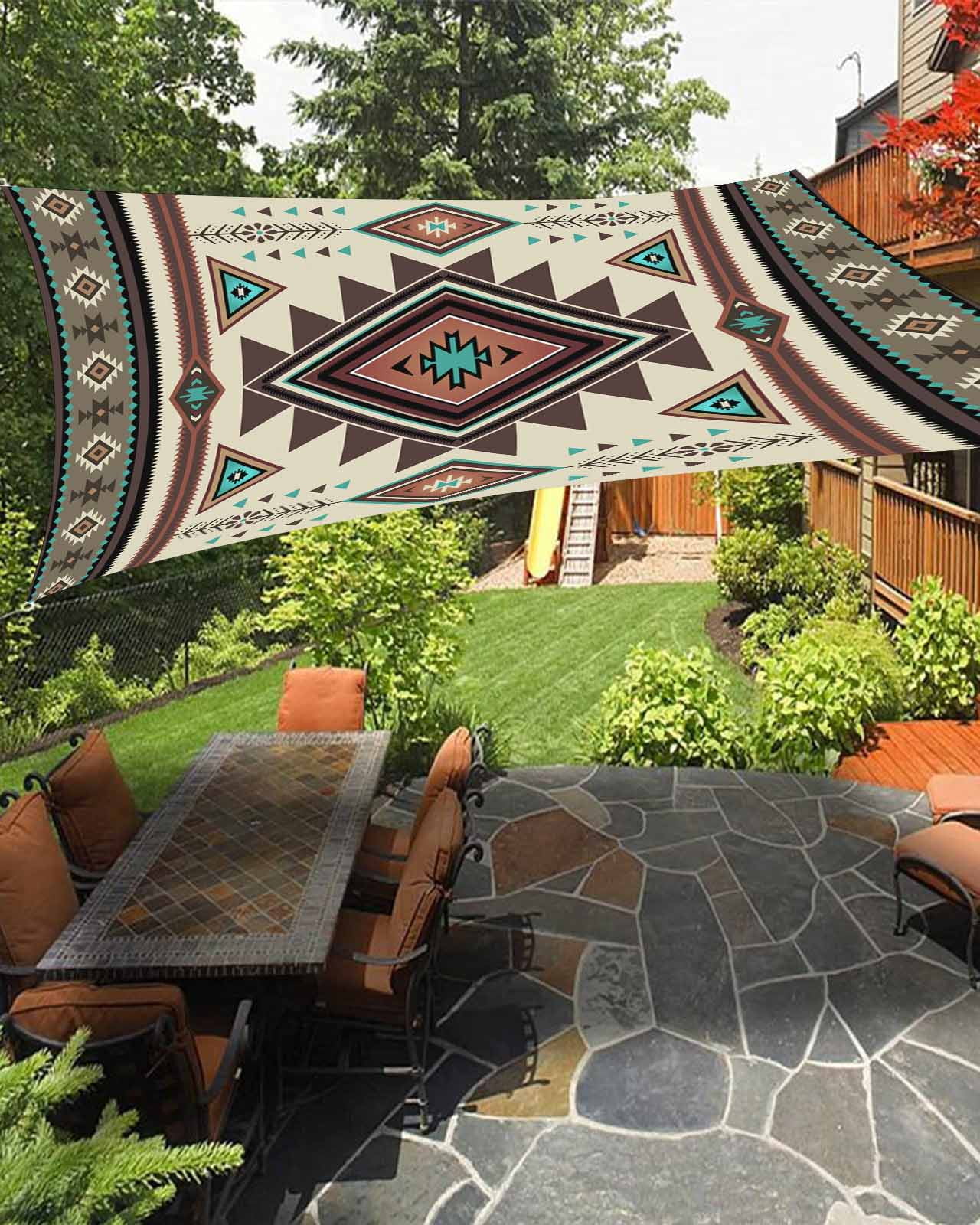 Sun Shade Sail 8x10Ft Southwestern Native Geometric Boho Abstract Uv ...