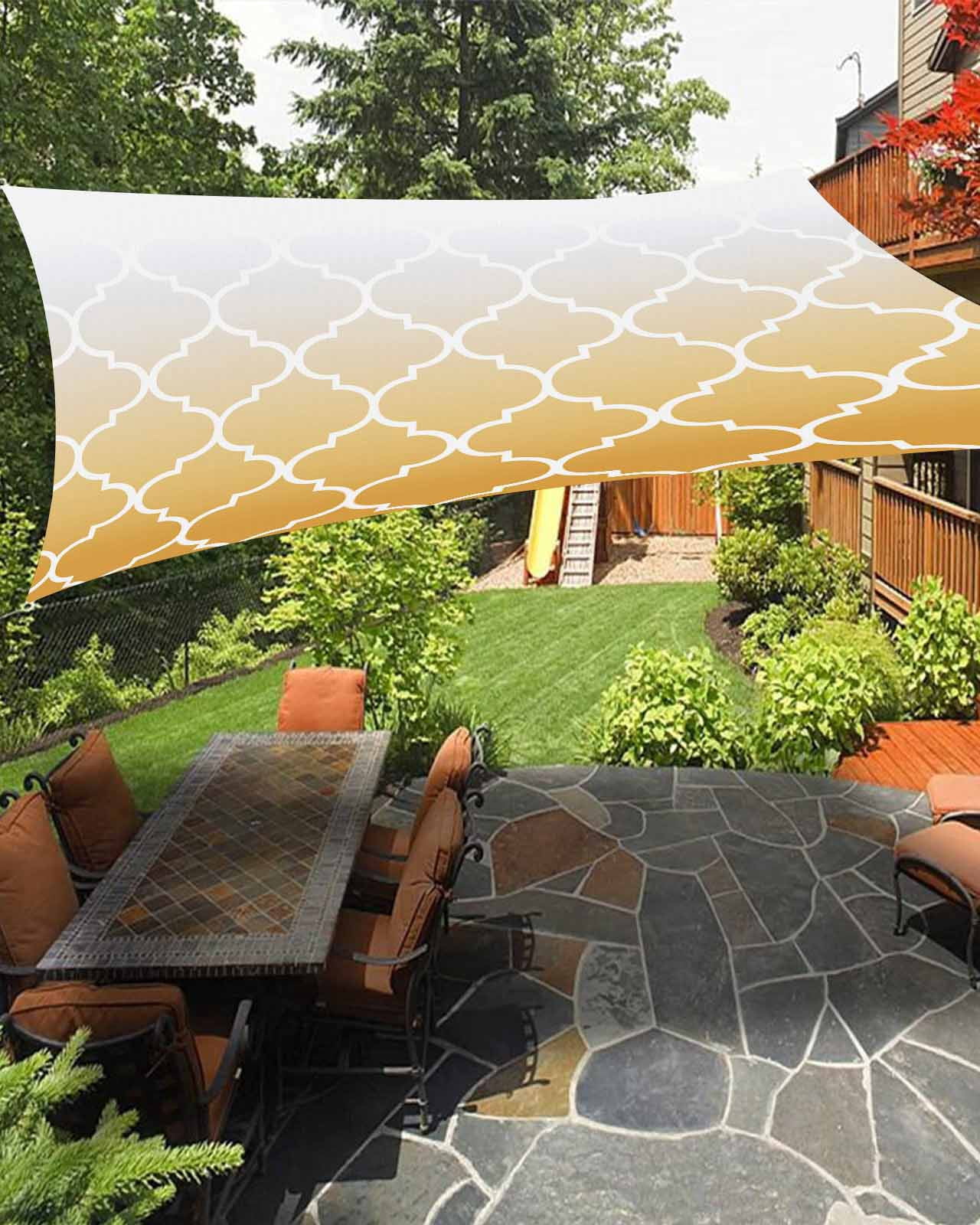 Sun Shade Sail 8x10Ft Yellow Gradient Retro Morocco Pattern Uv Block ...