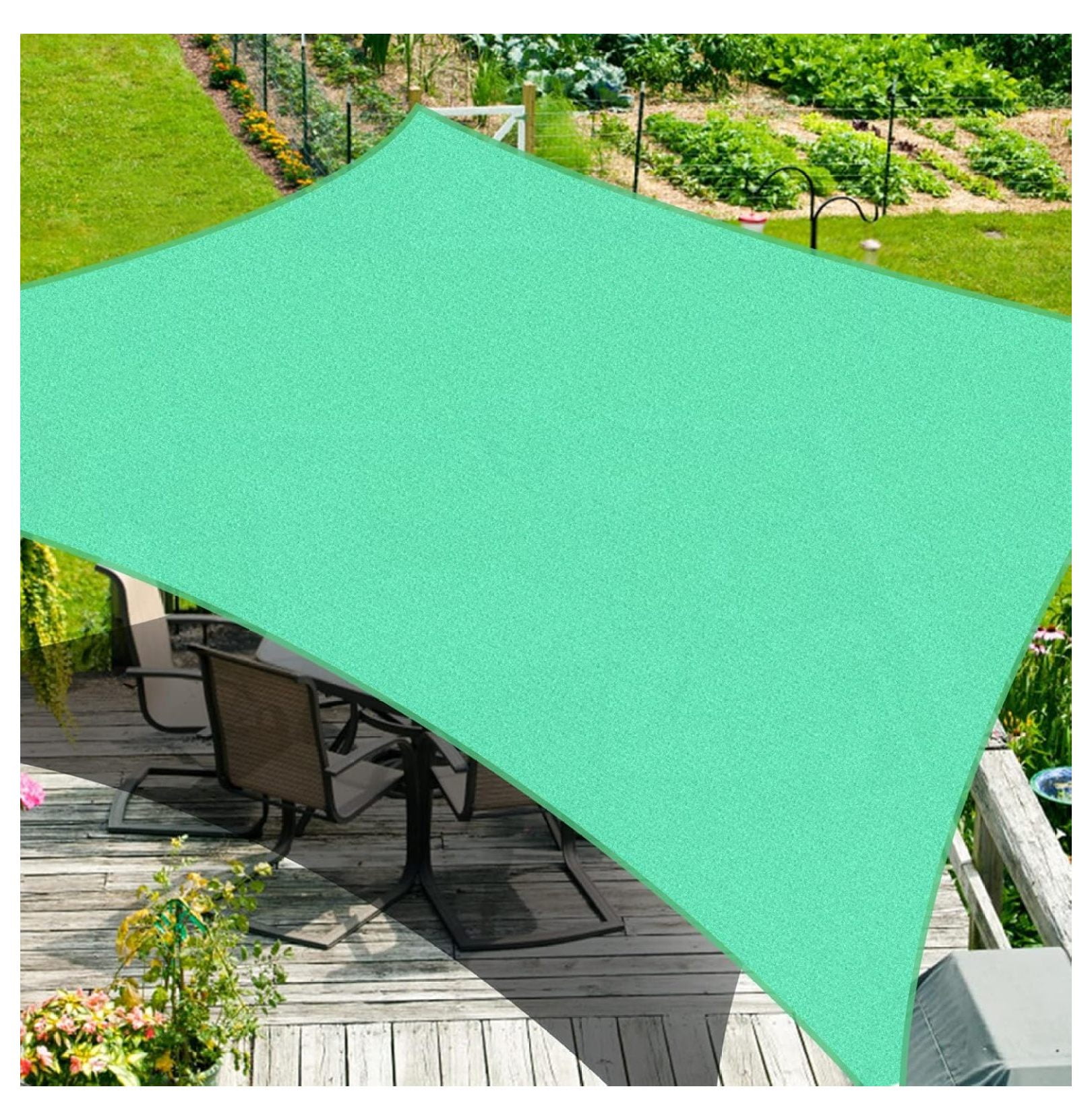 Sun Shade Sail Canopy 12'x12' Square Pergolas Top Cover, 185GSM HDPE ...