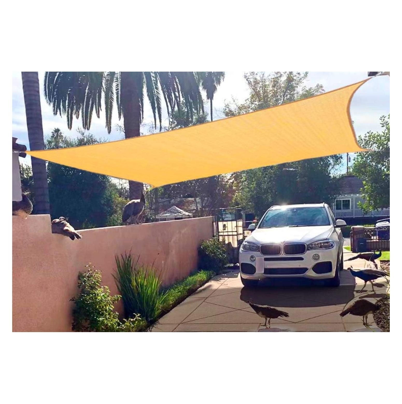 Sun Shade Sail Canopy 20' x 20',Rectangle Shade Cloth UV Block Sunshade ...
