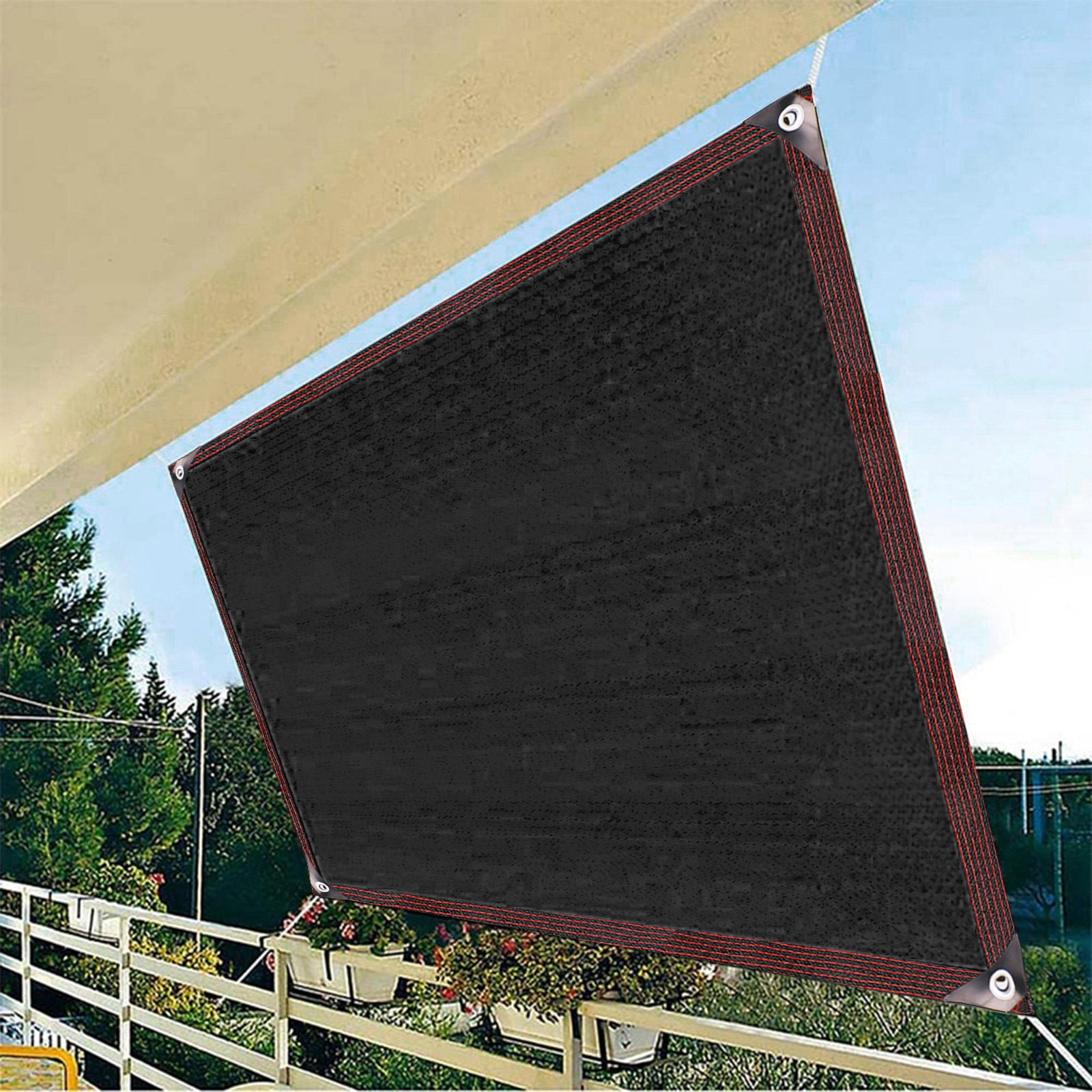 Sun Shade Sail Canopy, Rectangle Shade Cloth UV Blockage Awning Shelter ...