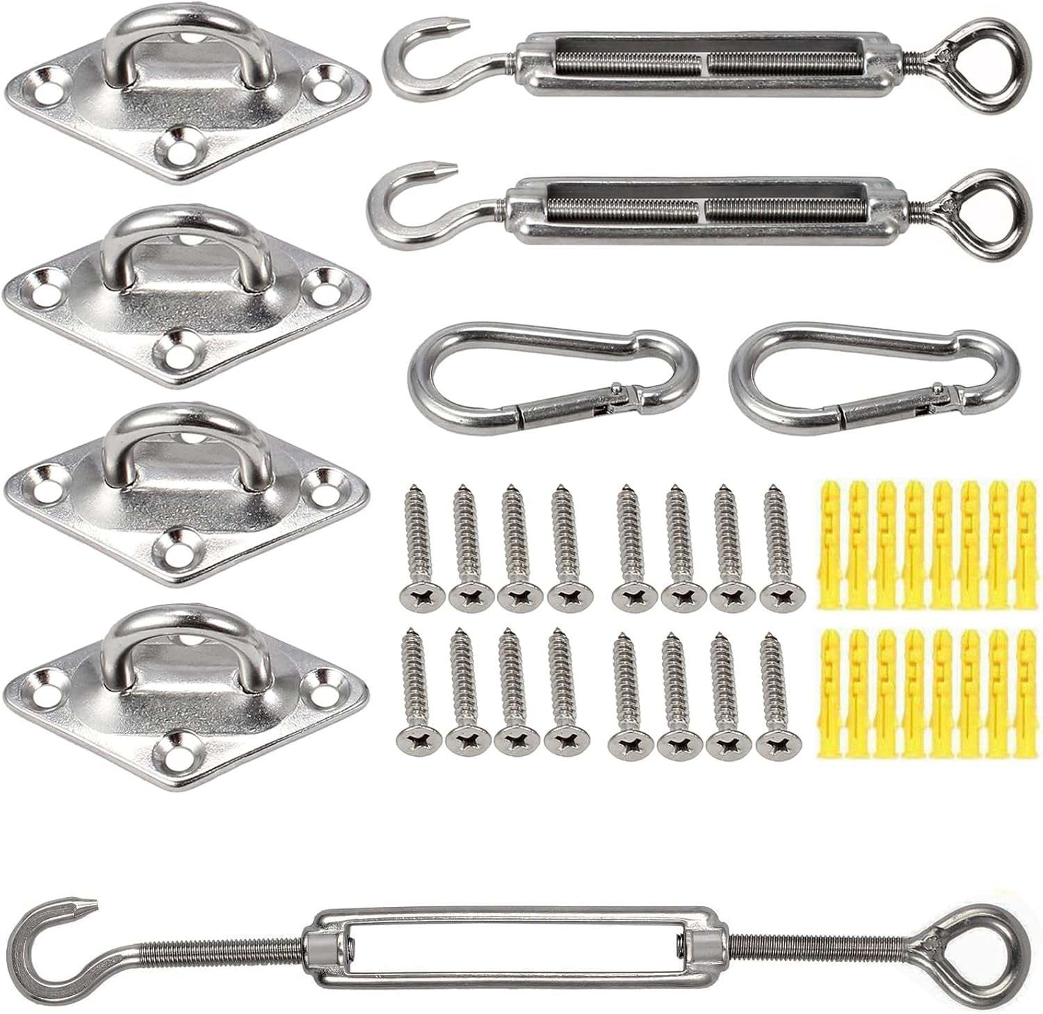 Sun Shade Sail Fixing Kit, Heavy Duty M6 Awning Attachment 304 ...