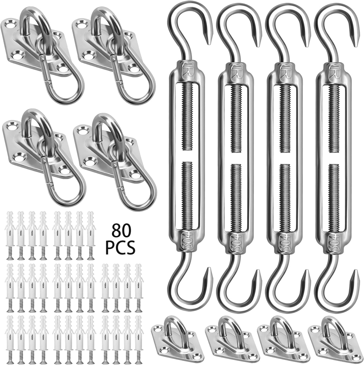 Sun Shade Sail Hardware Kit - 304 Stainless Steel Sunshades Canopy ...