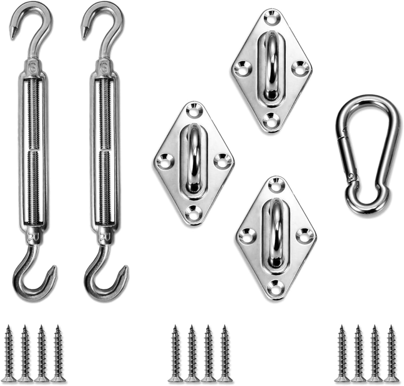 Sun Shade Sail Hardware Kit - 6 Inch Stainless Steel Sunshades Canopy ...
