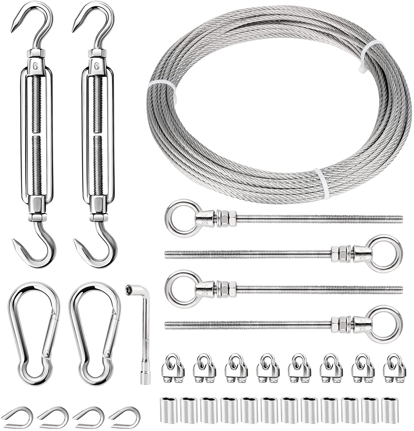 Sun Shade Sail Hardware Kit 6 inch for Triangle Rectangle Sun Shade ...