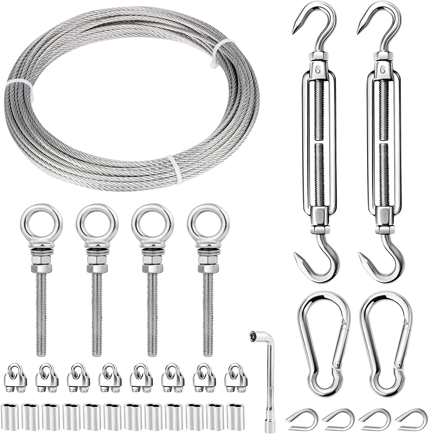 Sun Shade Sail Hardware Kit 6 inch for Triangle Rectangle Sun Shade ...