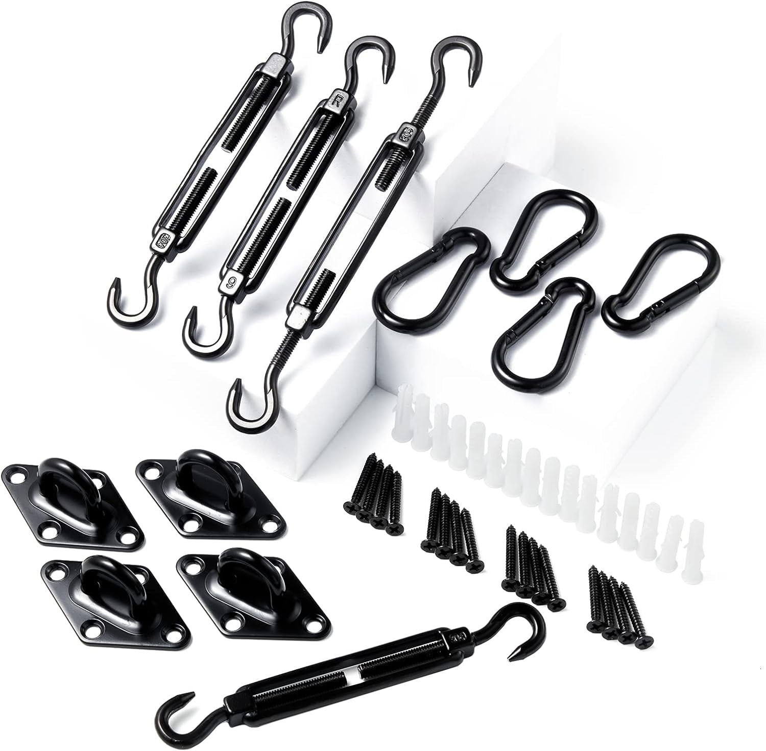 Sun Shade Sail Hardware Kit Awning Attachment Set for Garden Square and ...