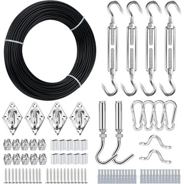 Square & Rectangle Sun Shade Sail Canopy Awning Installation 24 PC ...