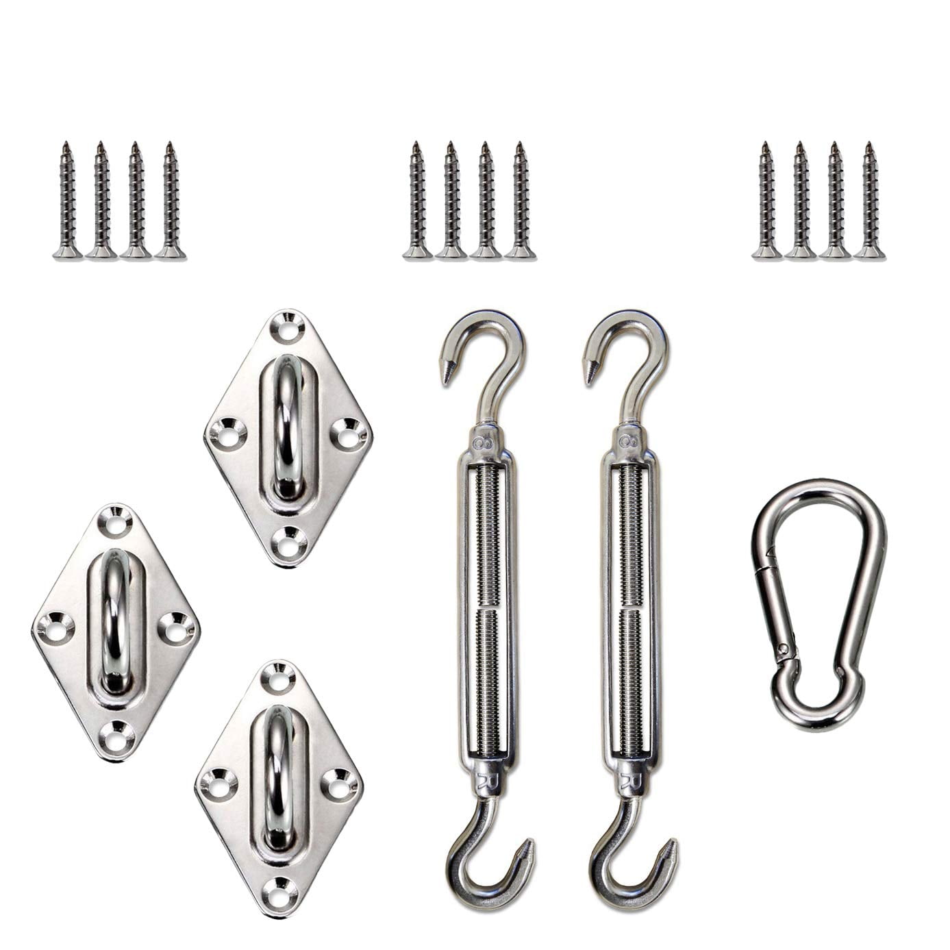 Sun Shade Sail Hardware Kit for Triangle Canopy, Stainless Steel Set ...
