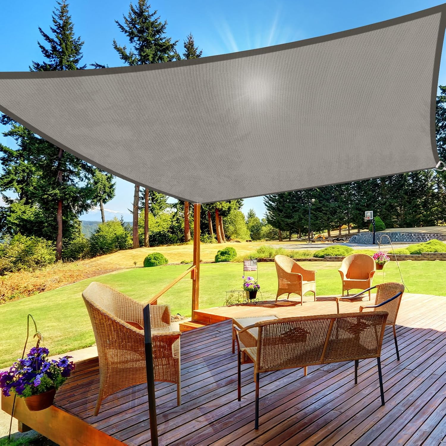 Sun Shade Sail,Heavy Duty UV Protection Beach Shade Canopy Wind sail ...