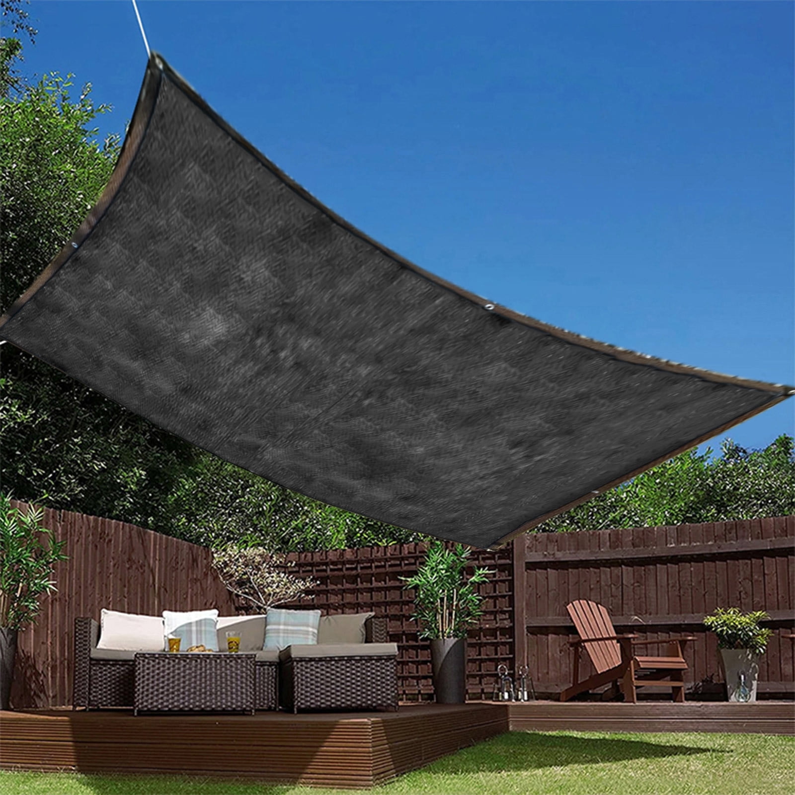 Sun Shade Sail for Outdoor, Mesh Fabric Canopy Cover Rectangle Cloth ...