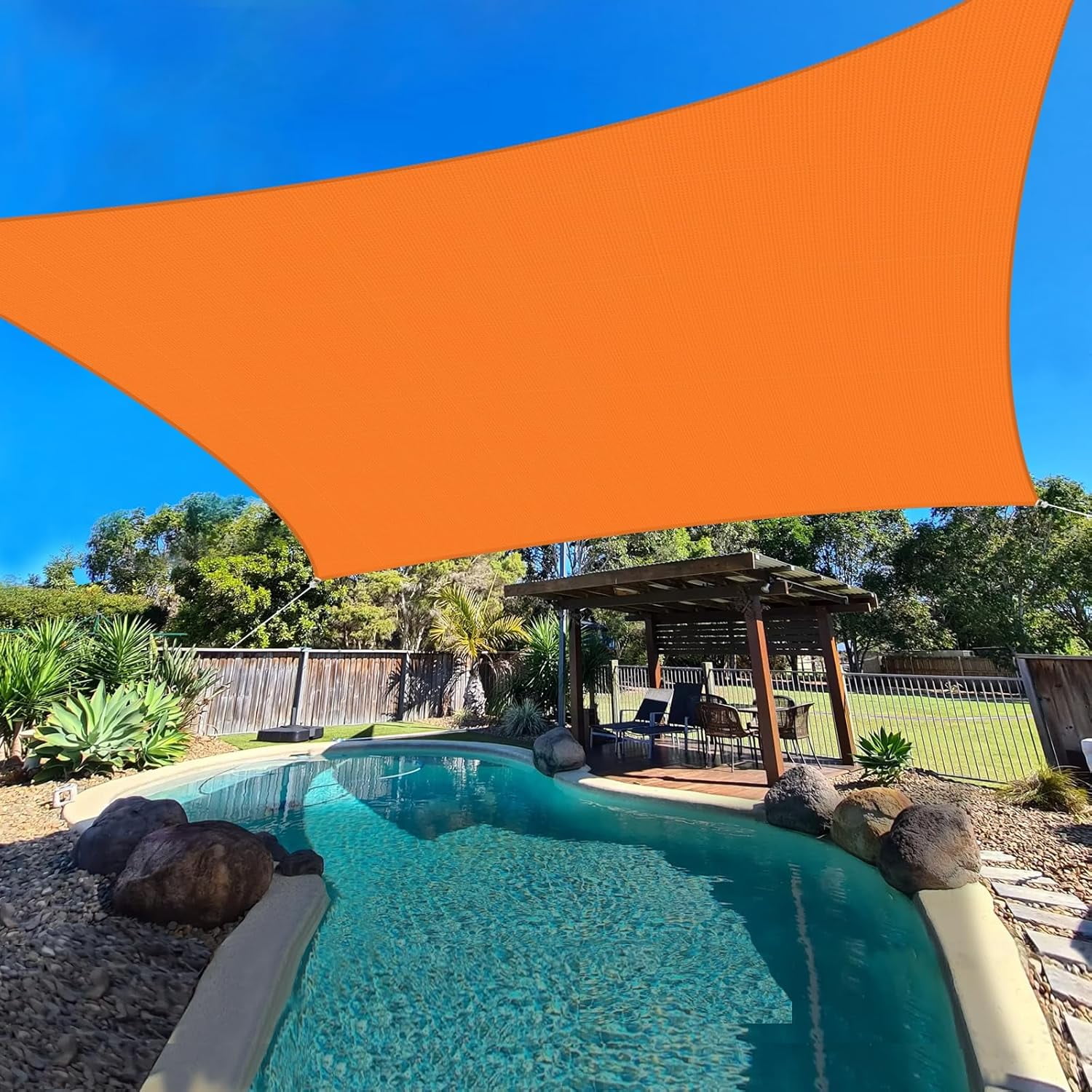 Sun Shade Sail Rectangle Canopy Cover for Outdoor Patio Pergola ...