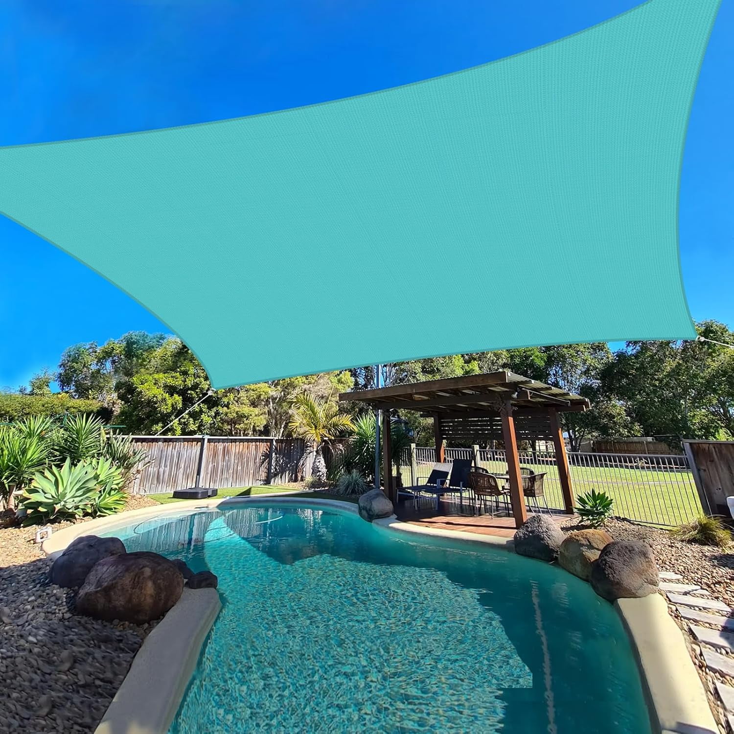 Sun Shade Sail Rectangle Canopy Cover for Outdoor Patio Pergola ...