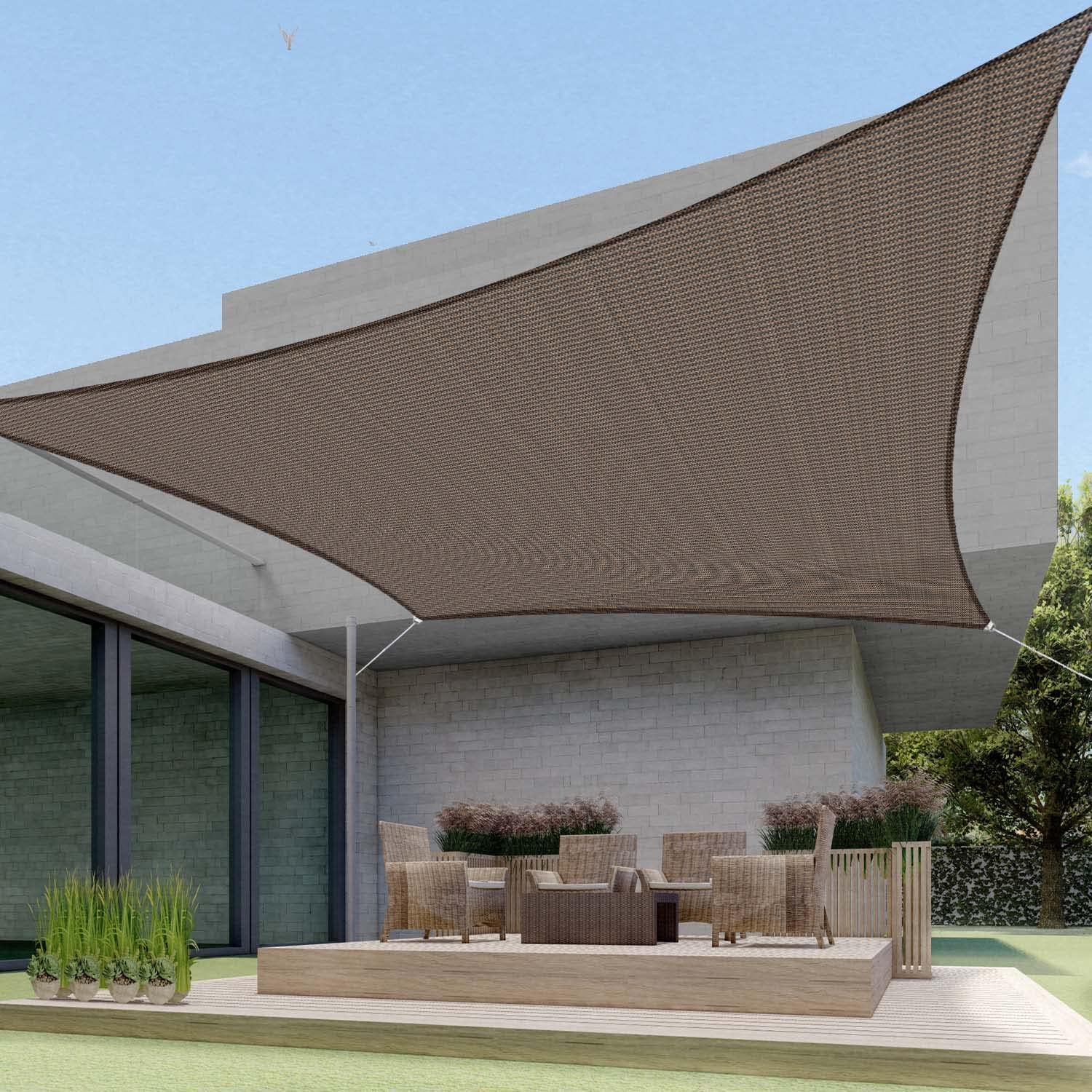 Sun Shade Sail Rectangle Canopy Cover for Outdoor Patio Pergola ...