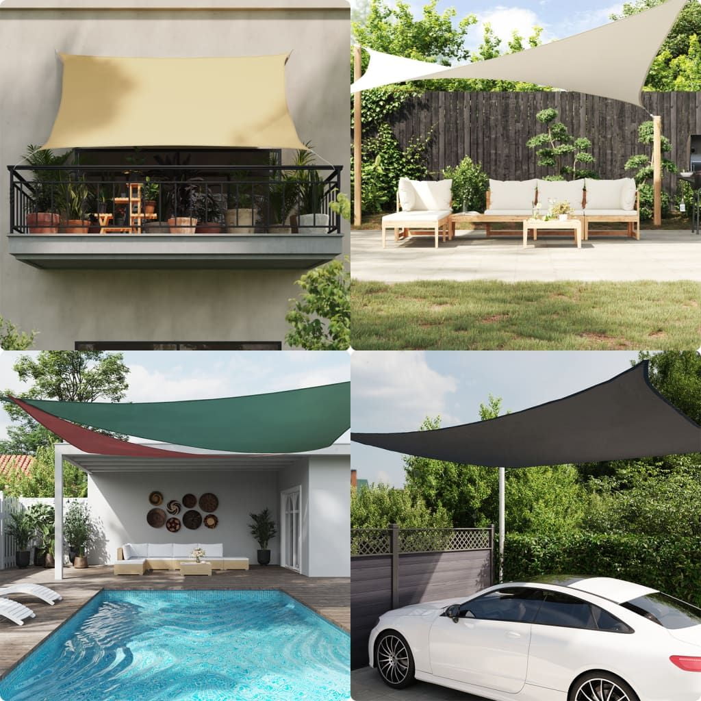 Sun Shade Sail Sand Triangular 9.8x9.8x13.1ft - UV Protection ...