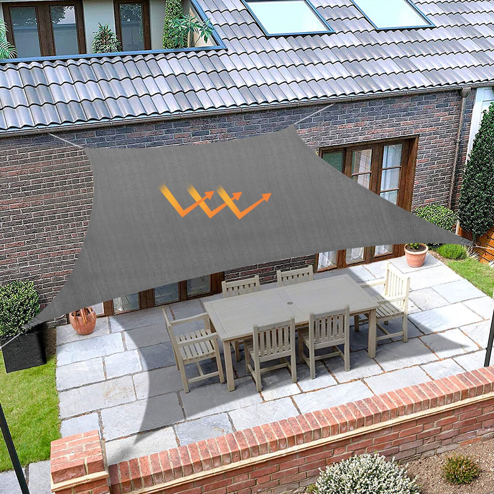 Sun Shade Sail Square Canopy Shelter Cover Patio Awning Outdoor Garden ...