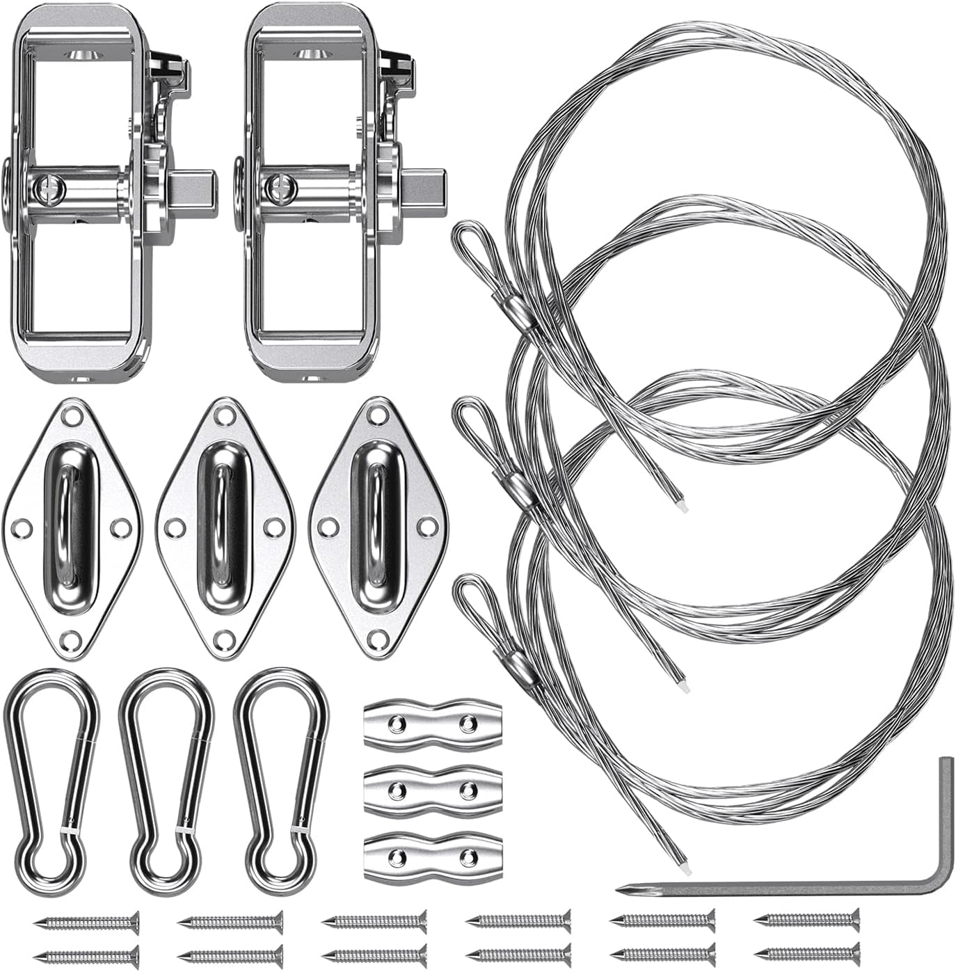 Sun Shade Sail Tension Wire Rope Hardware Kit for Triangle Sun Shade ...
