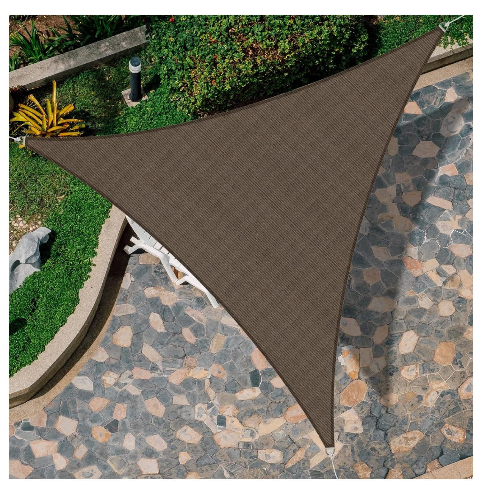 Sun Shade Sail Triangle 16'x16'x16' Shade Canopy UV Resistant Outdoor ...