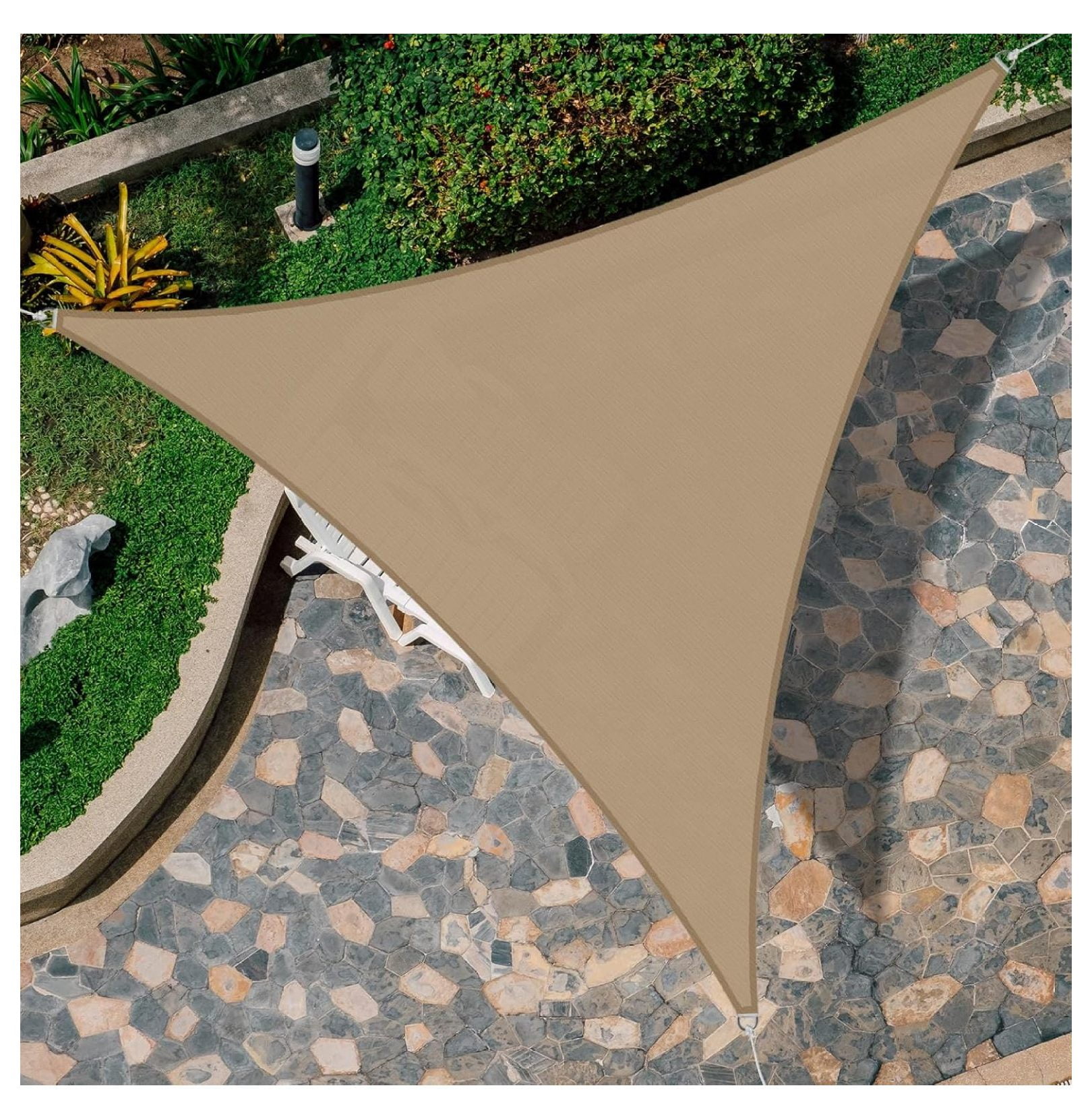 Sun Shade Sail Triangle 6'x6'x6' Shade Canopy UV Resistant Outdoor ...