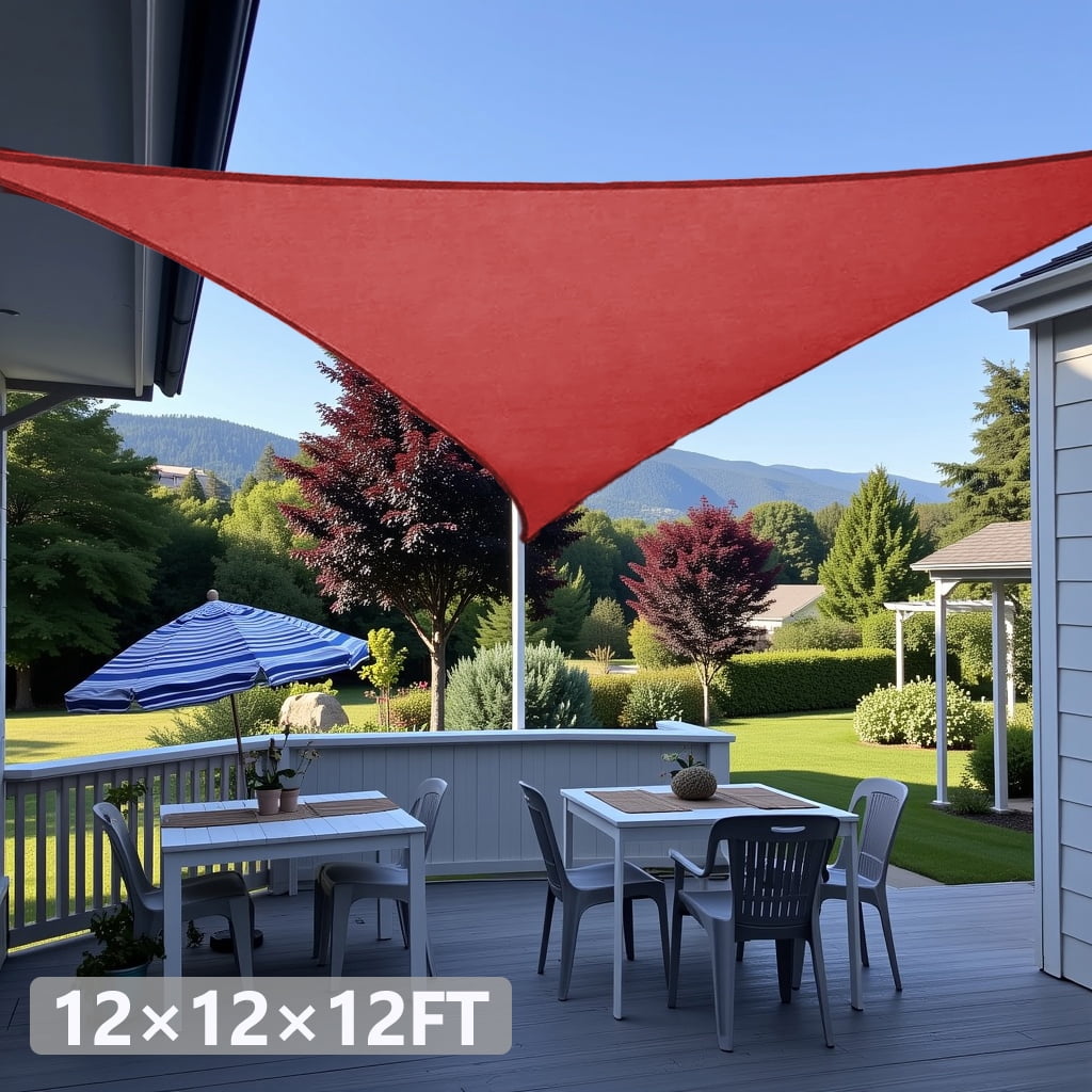 Sun Shade Sail Triangle 8/12/16FT Canopy Patio Garden Covers Outdoor ...