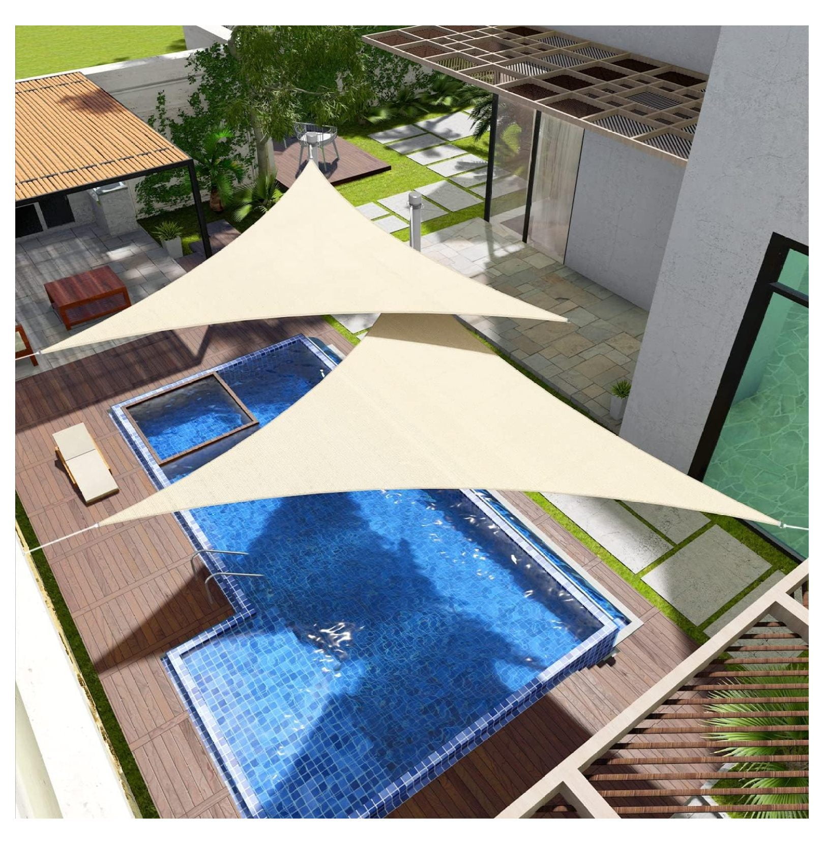 Sun Shade Sail Triangle 8'x8'x8' Shade Canopy UV Resistant Outdoor ...