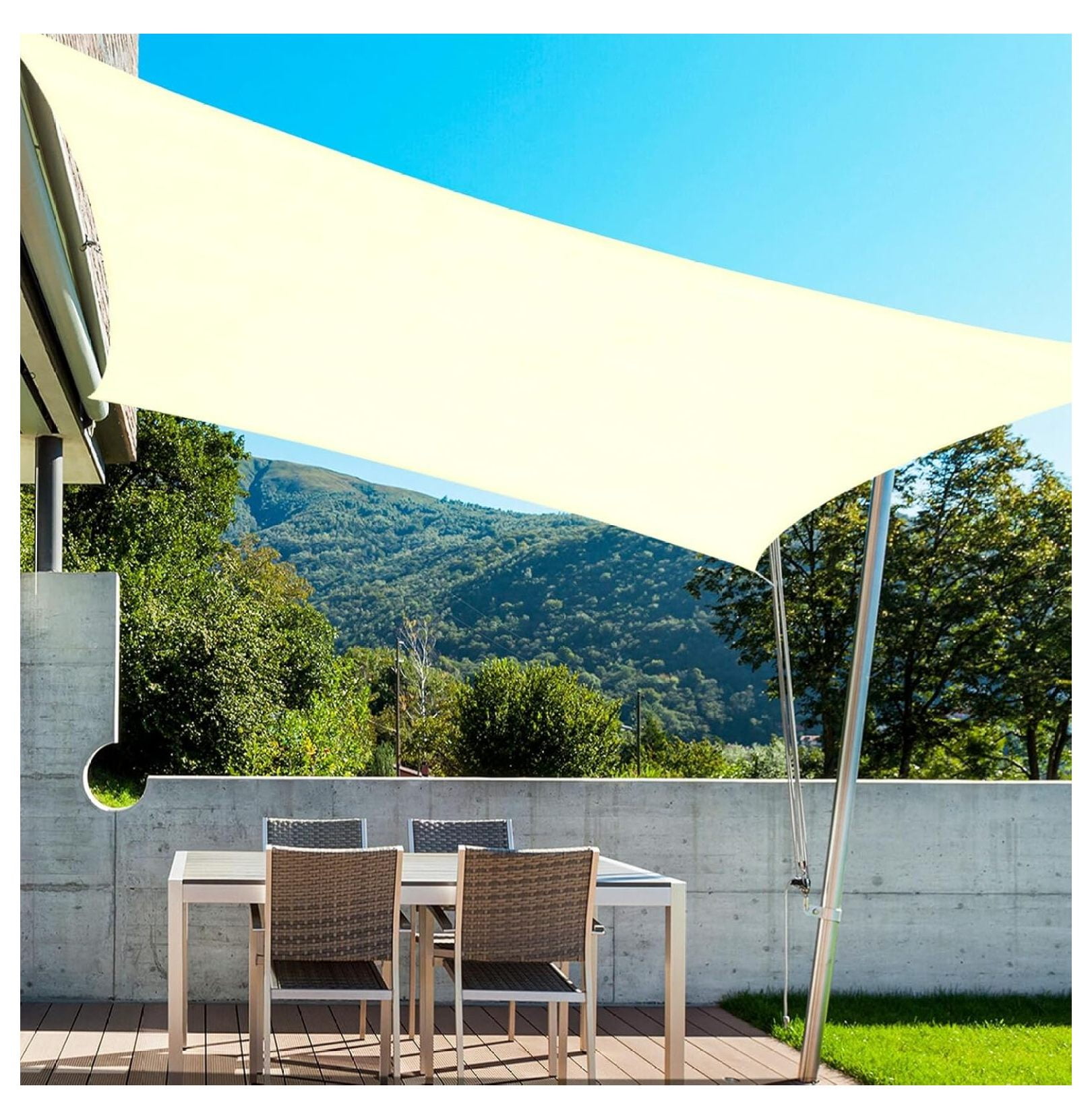 Sun Shade Sail Triangle Canopy Porch Cover for Patio 6'X6' Car Outdoor ...
