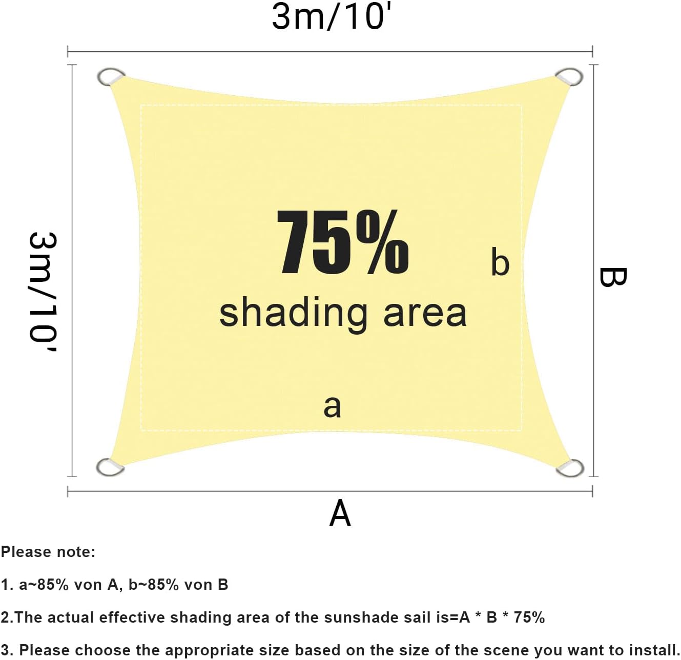 Sun Shade Sail Waterproof Sun Shade Sails Canopy Effectively 95% Uv ...