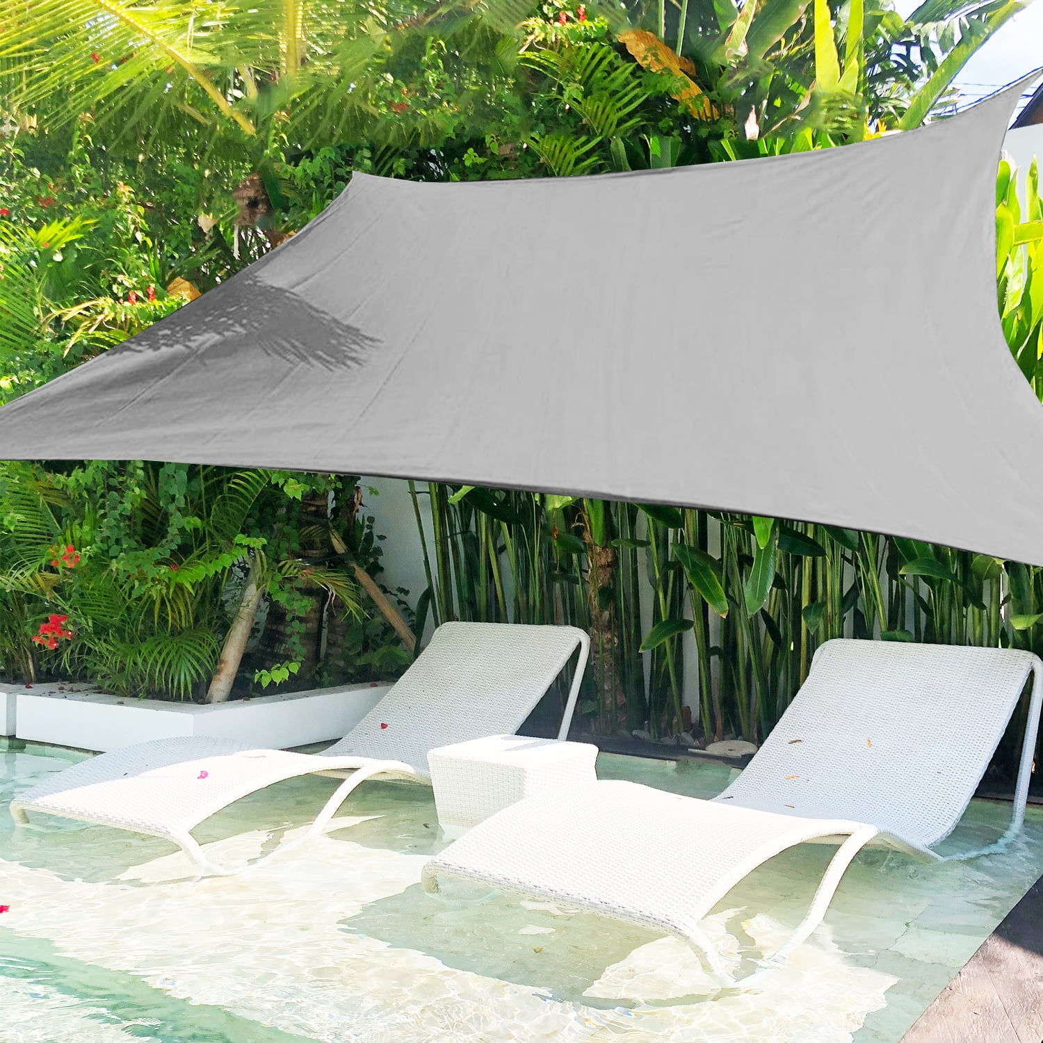 Y2Konexi Rectangular Sun Shade Sail 6.6'x13', Waterproof Canopy for ...