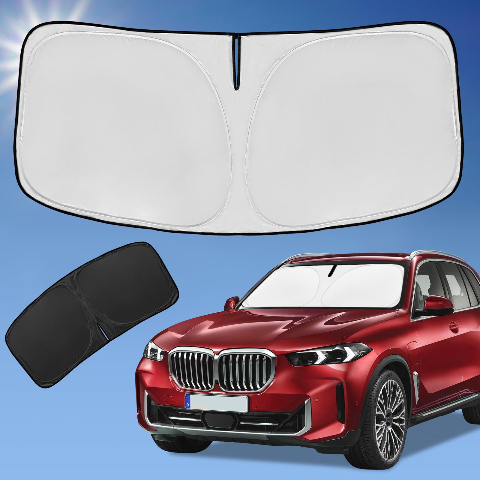 Sun Shade Sunshade for RRF12 2025 BMW X5 Cover, 4-Layer Front Window Shade Custom fit BMW X5 M ...