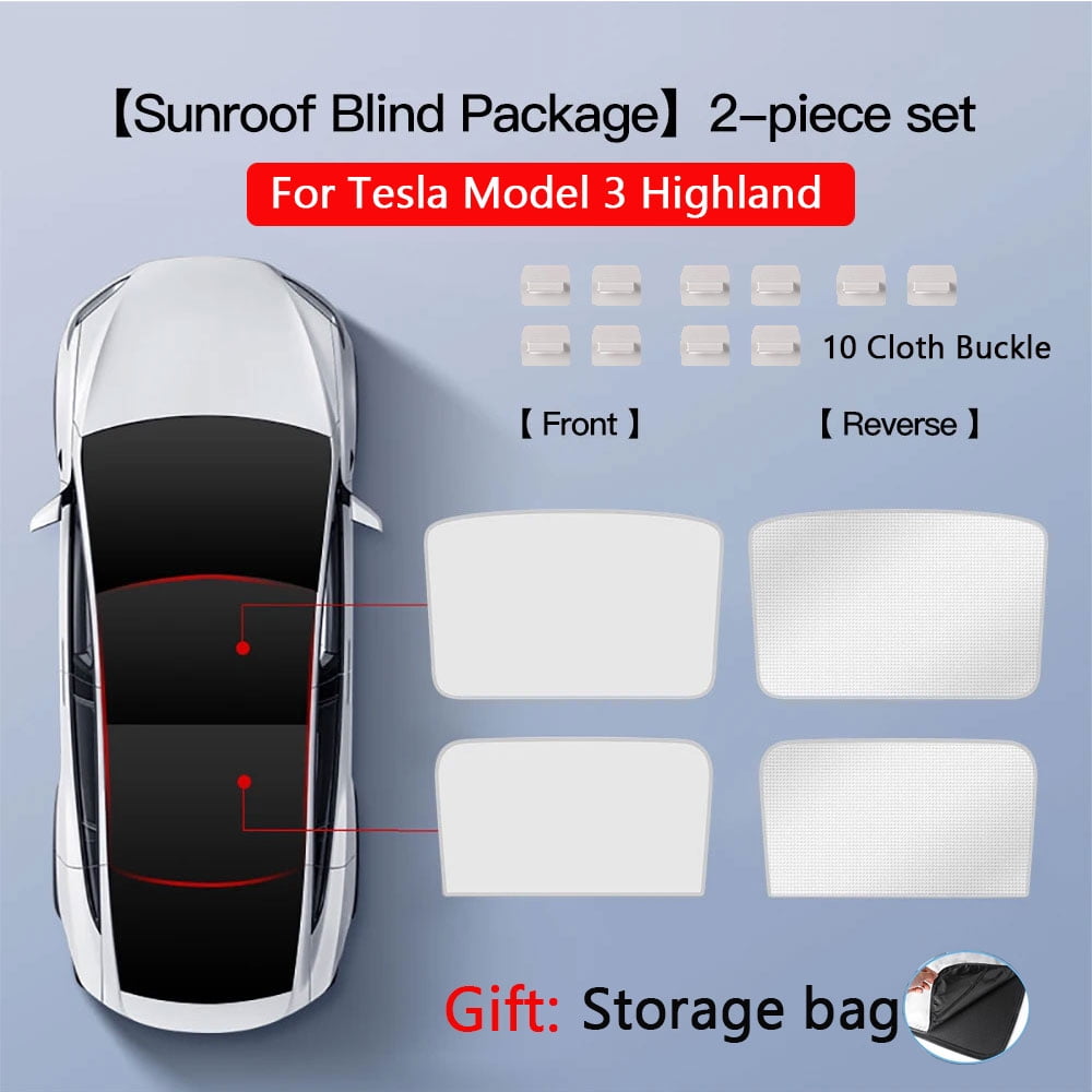 Sun Shades For Tesla Model 3 Highland Model Y 2017-2024 Ice Cloth ...