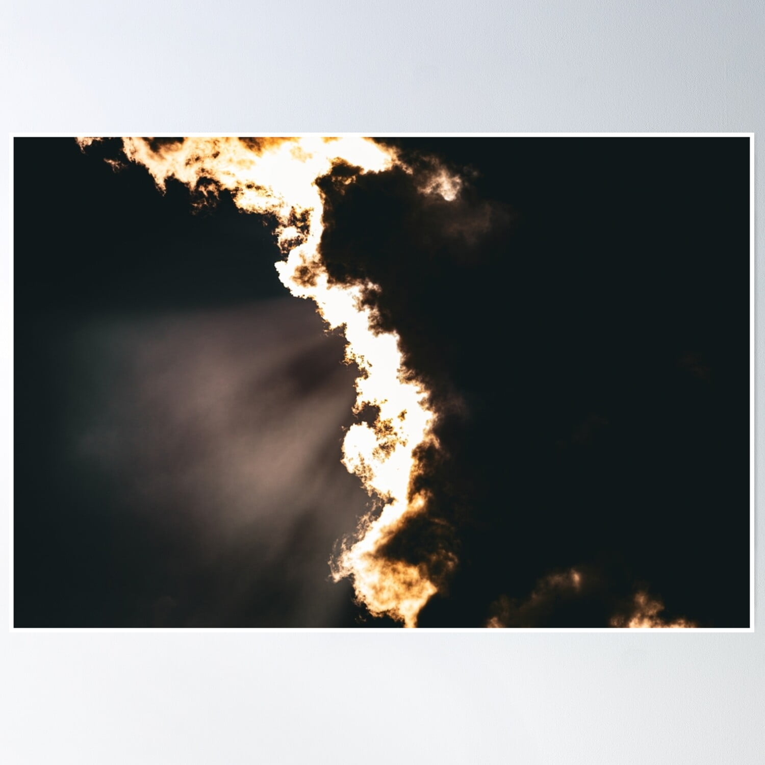 Sun Shining Out Behind Ominous Clouds Poster Wall Art, Modern Wall ...