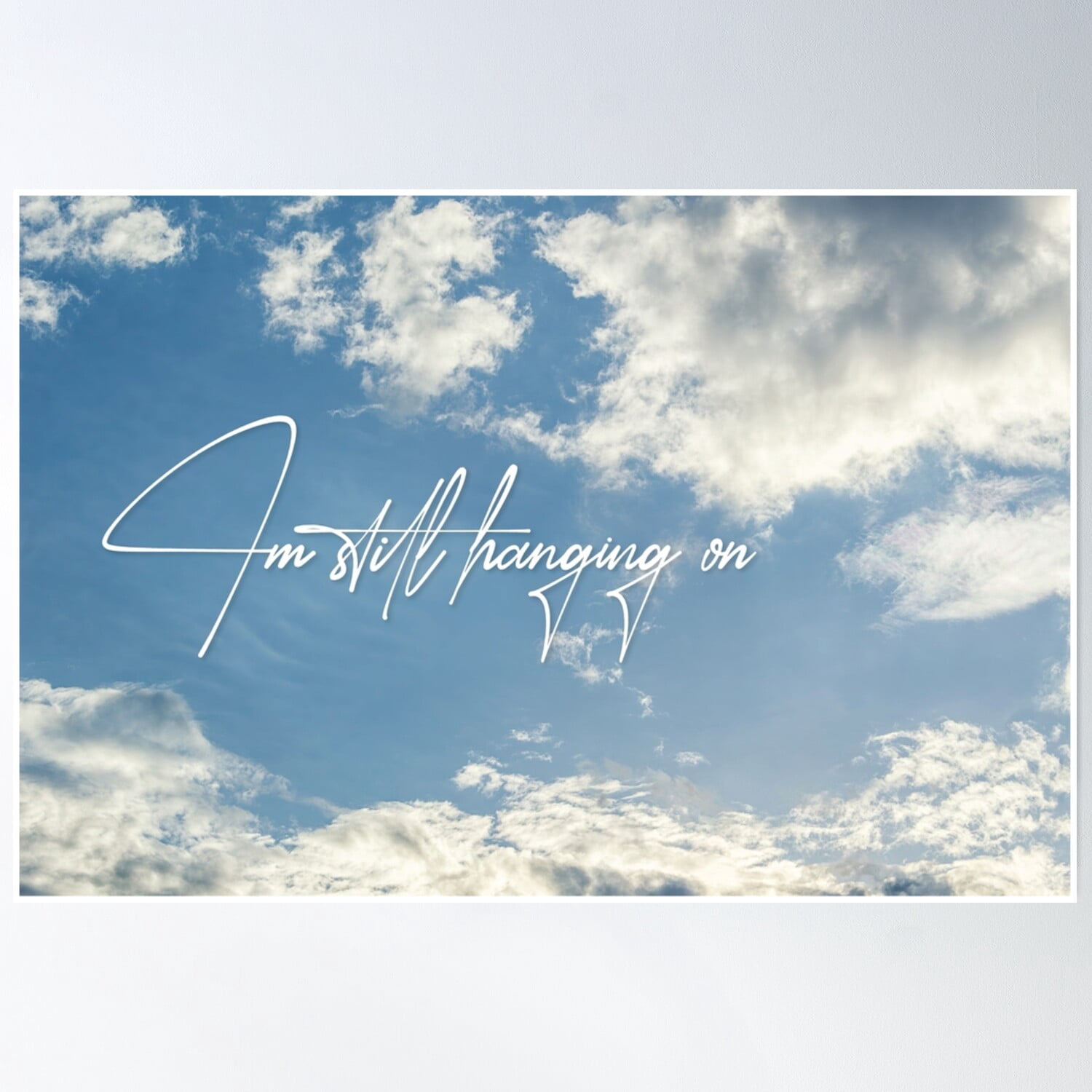 Sun Shining Through The Puffy Clouds With Blue Sky Poster Wall Art ...